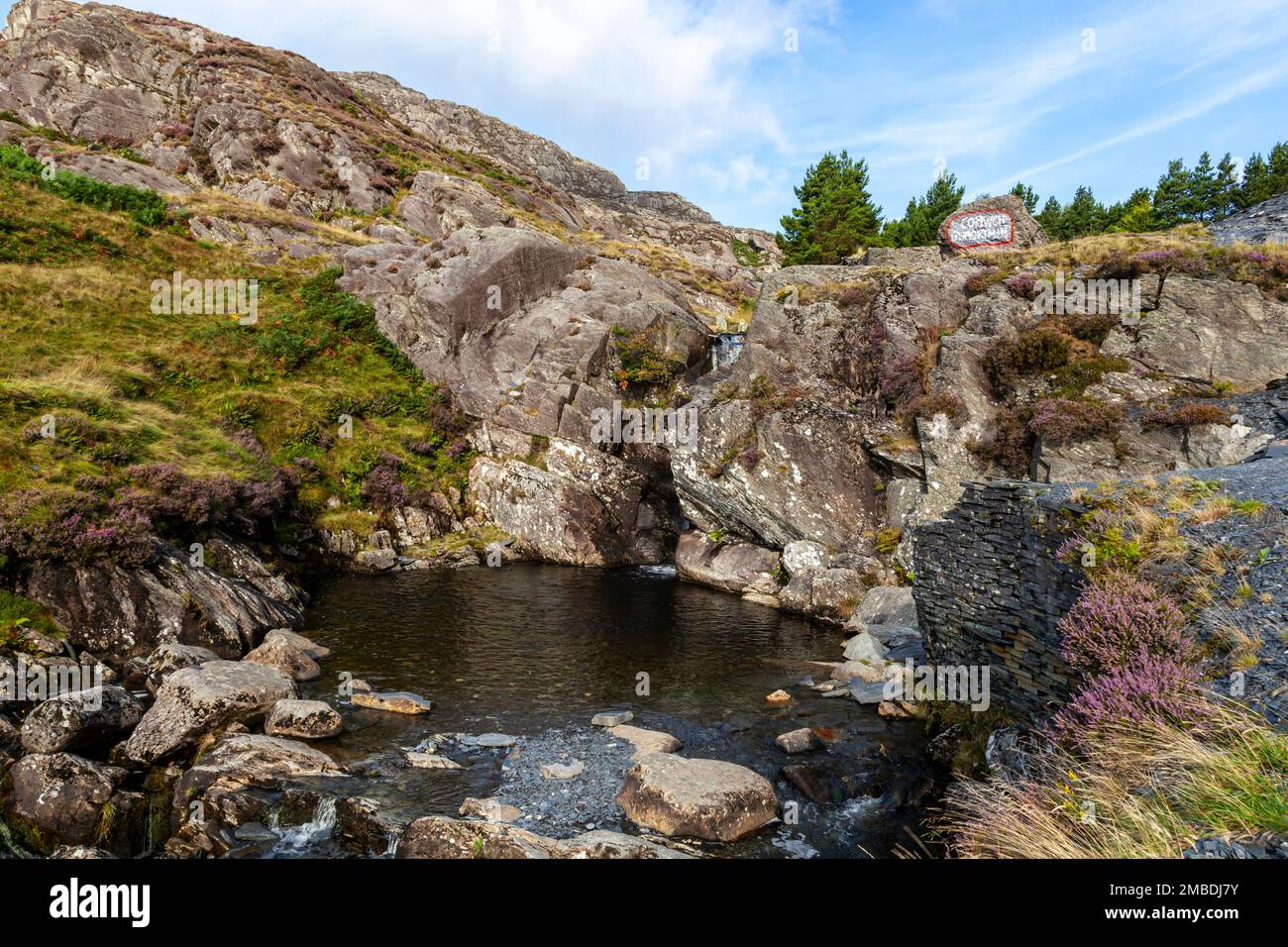 The bottom of the Cwmorthin valley, a popular hiking destination ...
