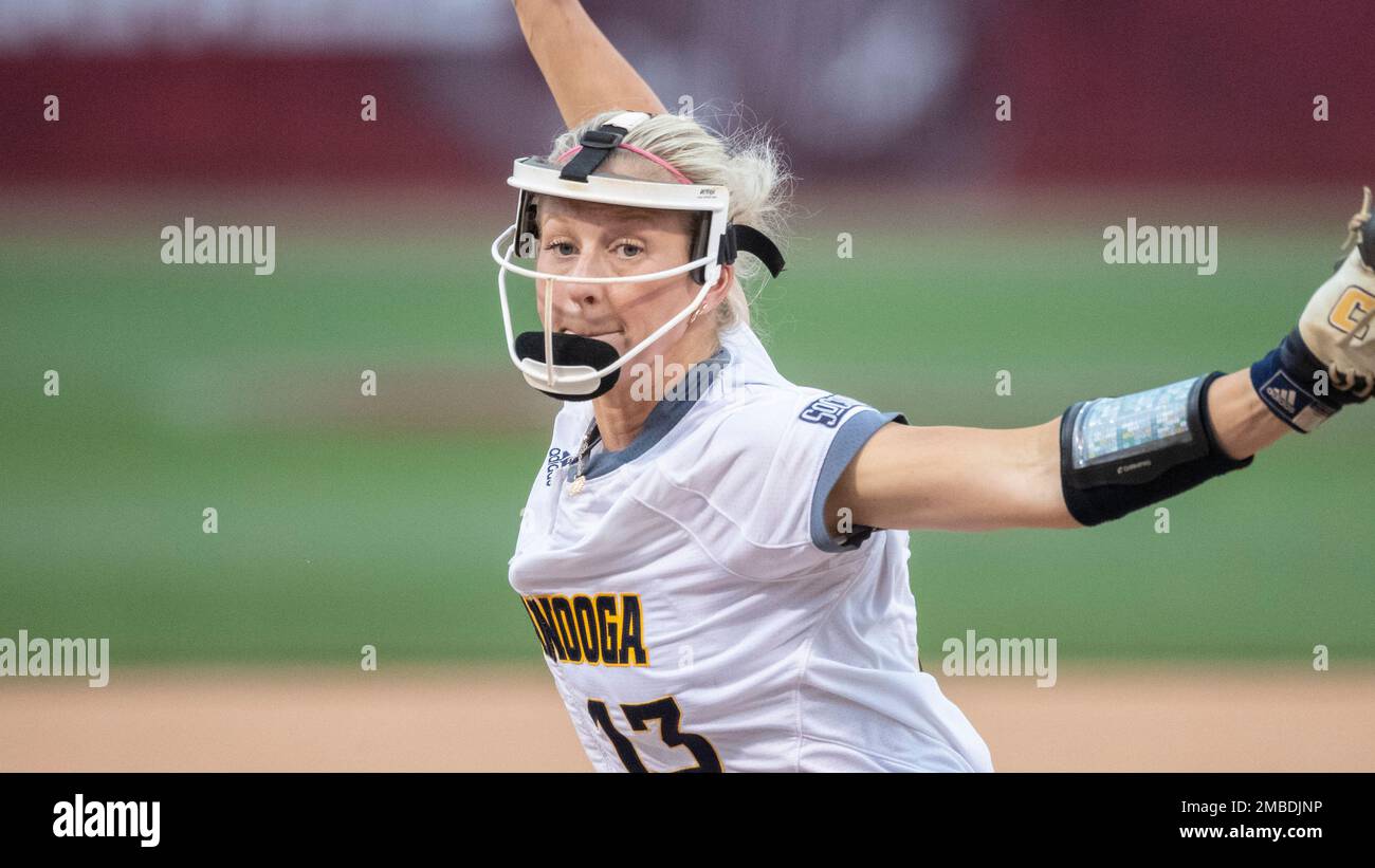 Chattanooga pitcher Brooke Parrott (13) during an NCAA softball game on ...