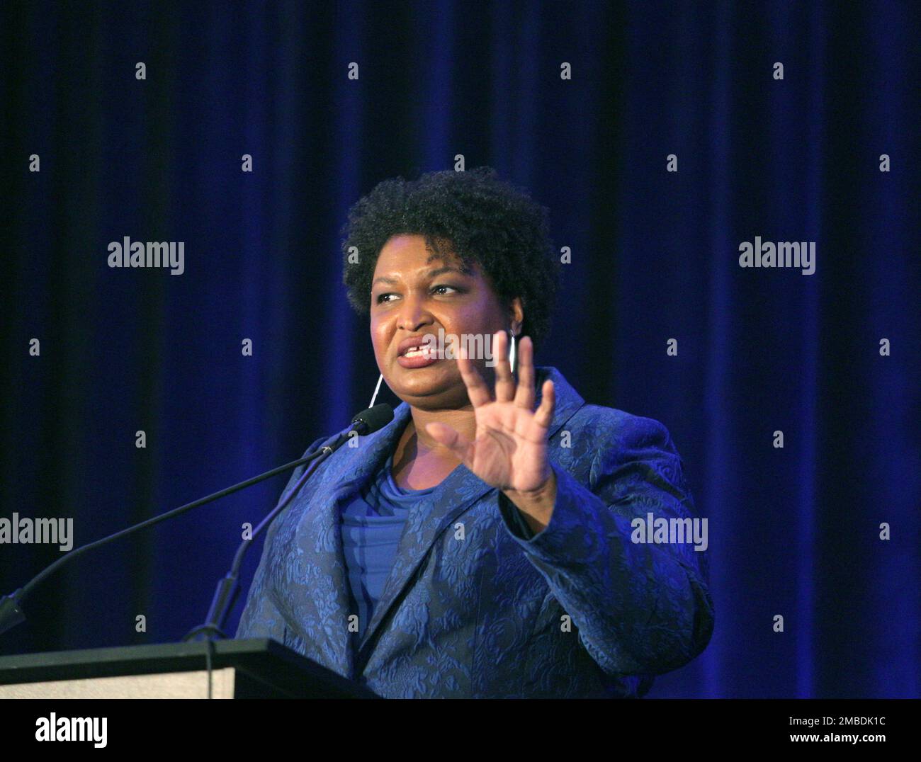 Stacey Abrams speaks at the Gwinnett County Democratic Party fundraiser ...