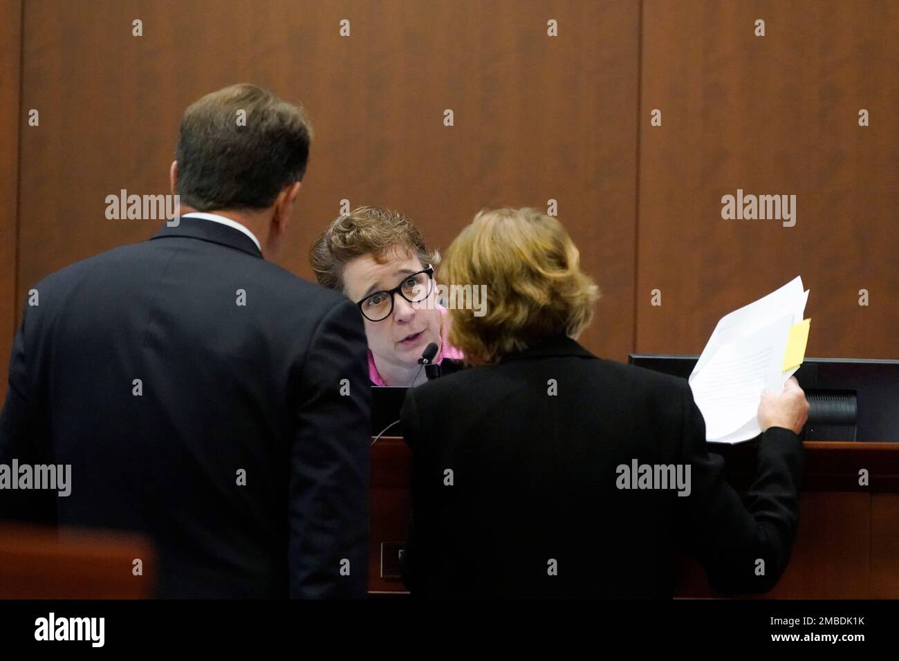 Judge Penney Azcarate talks to attorneys at the Fairfax County Circuit ...