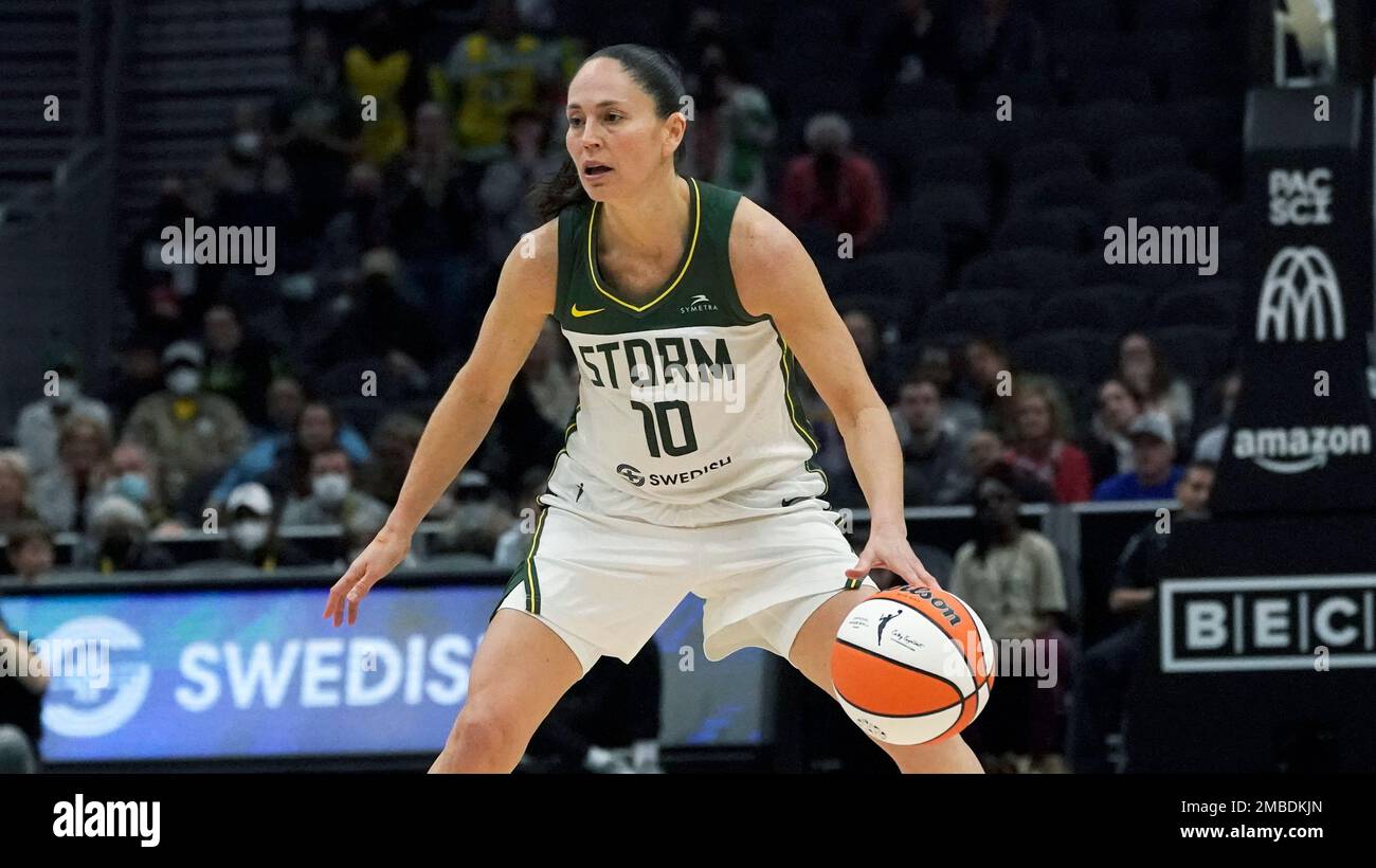 Seattle Storm guard Sue Bird during the first half of a WNBA basketball ...