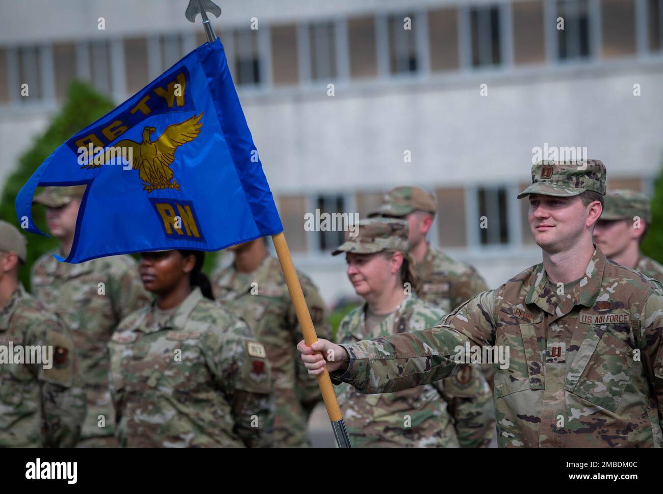 The 96th Range Group formation stands a parade rest prior to a retreat ...