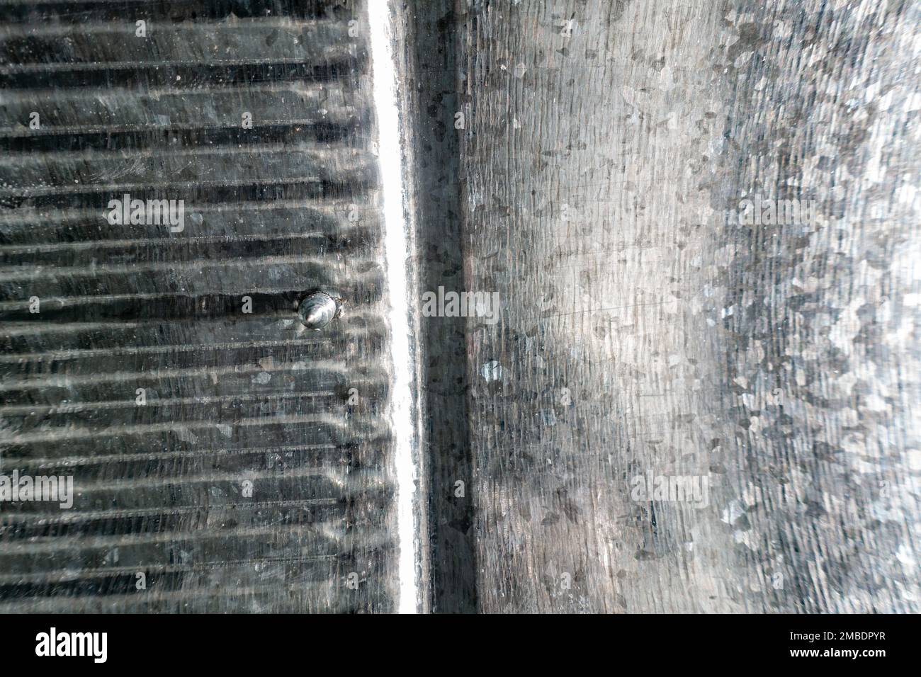 Interior view of residential HVAC galvanized metal duct piping Stock ...