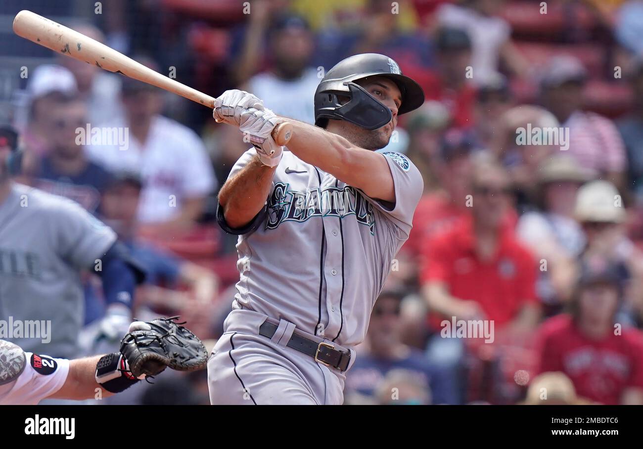 Seattle Mariners' Adam Frazier hits a two-run home run in the sixth ...