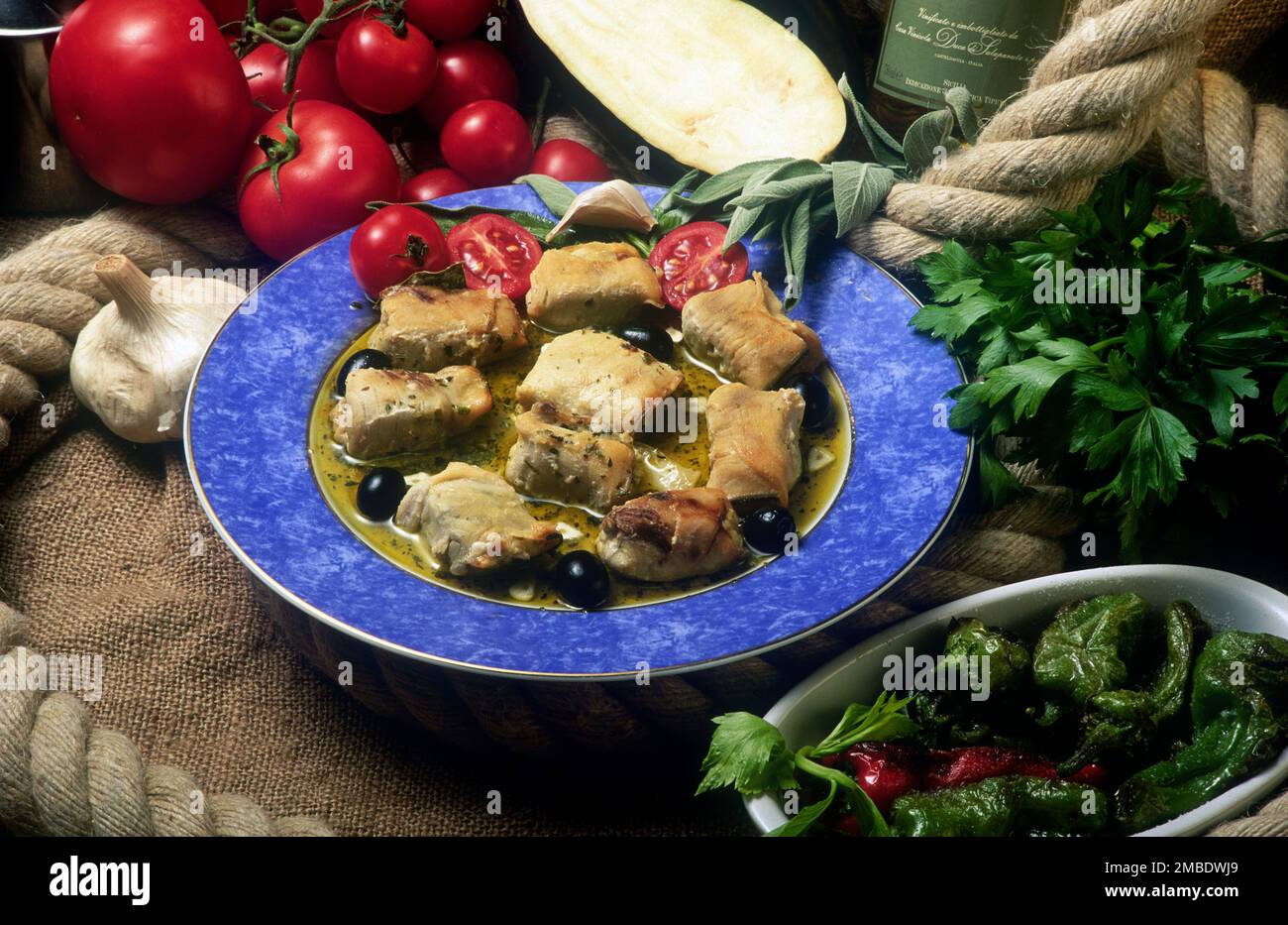 Italy Sicily swordfish rolls, Typical food Stock Photo - Alamy