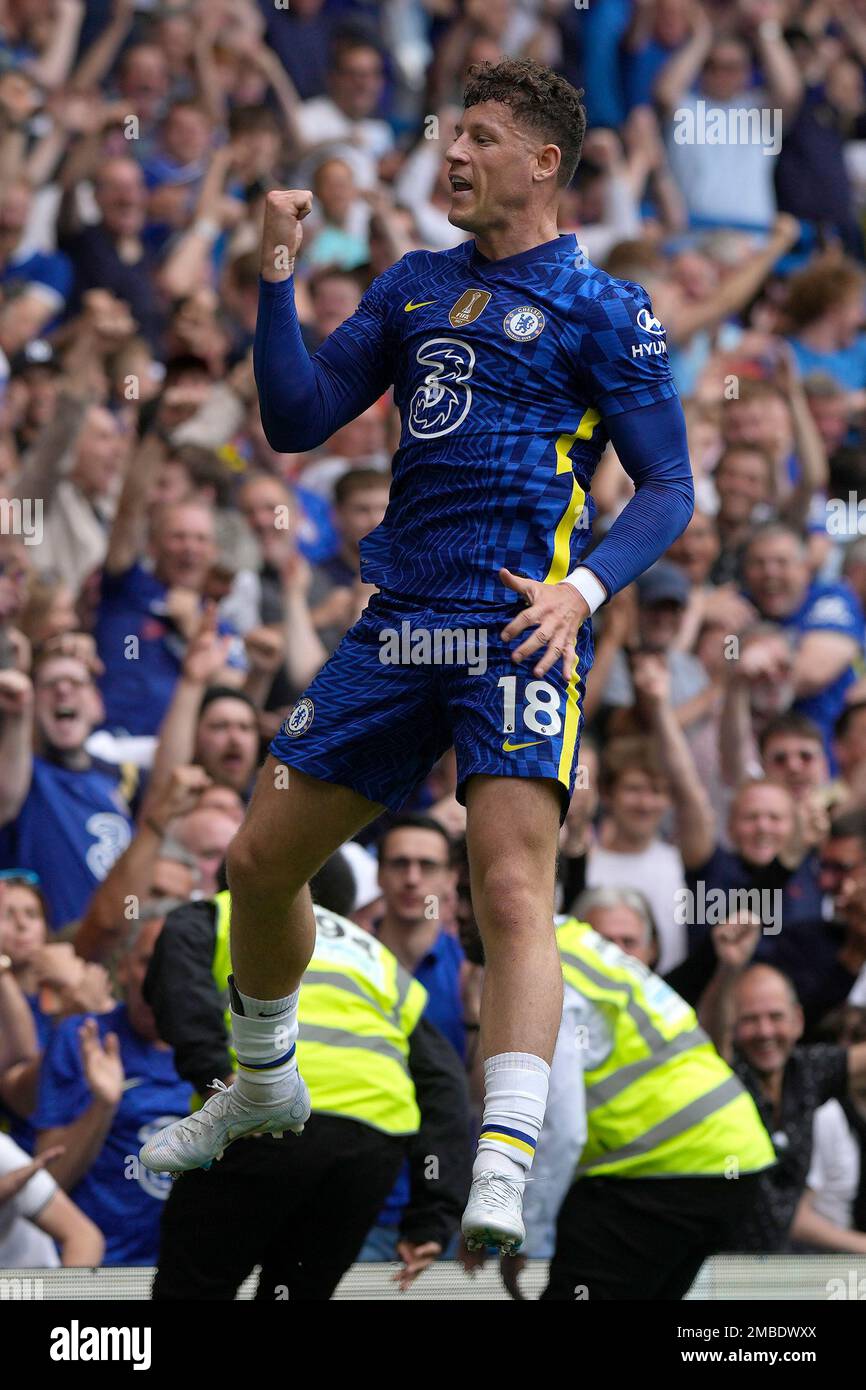 Chelsea's Ross Barkley celebrates scoring is side's second goal during ...