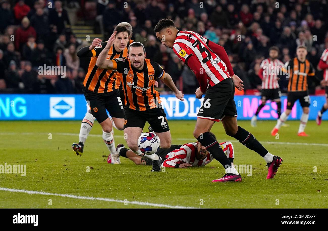 Sheffield, UK. 20th January 2023. Daniel Jebbison of Sheffield Utd ...
