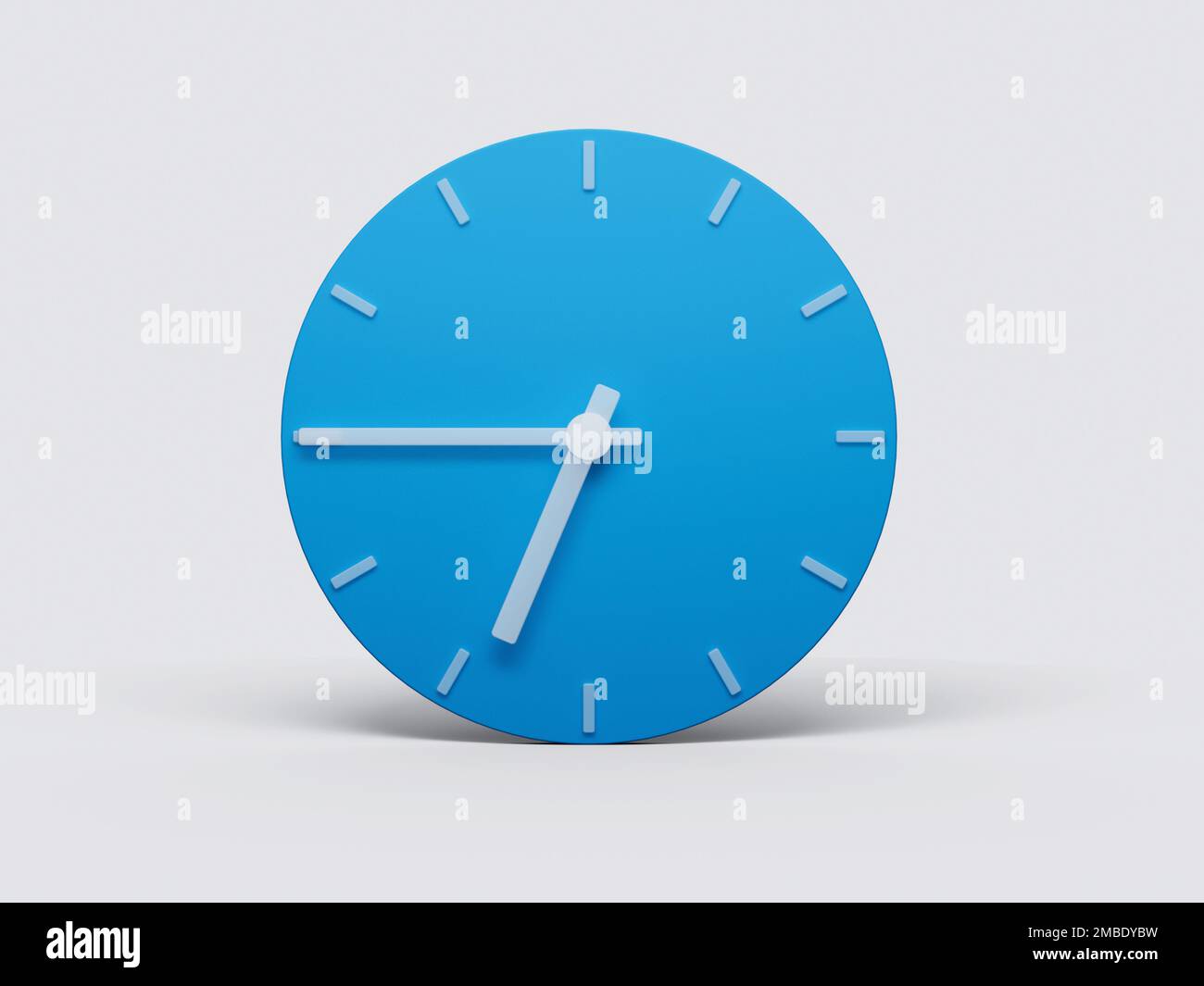 A 3d illustration Minimal Clock time 6:45 o'clock or Six Forty Five on ...