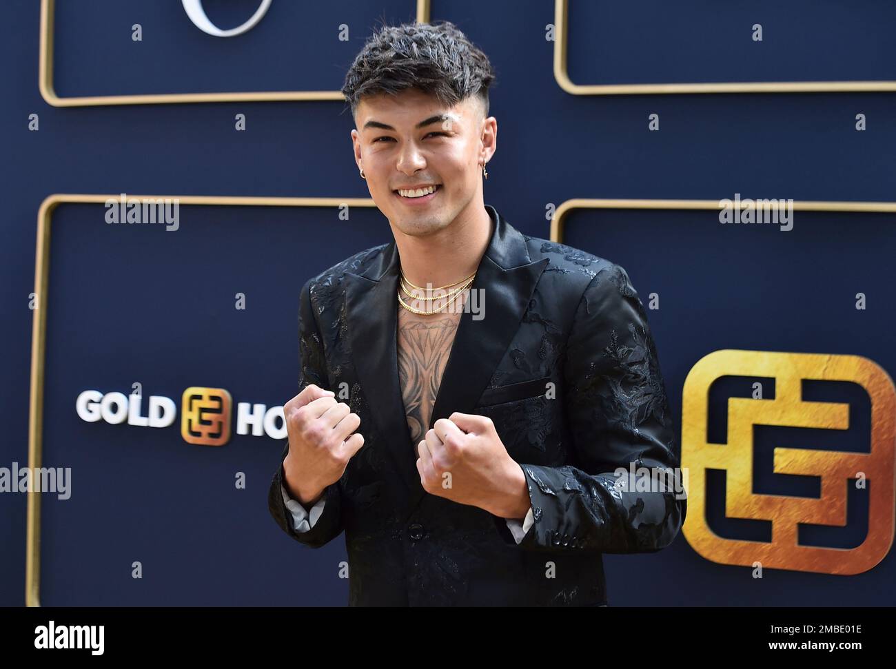 Eric Priest arrives at the Gold House Gala on Saturday, May 21, 2022 ...