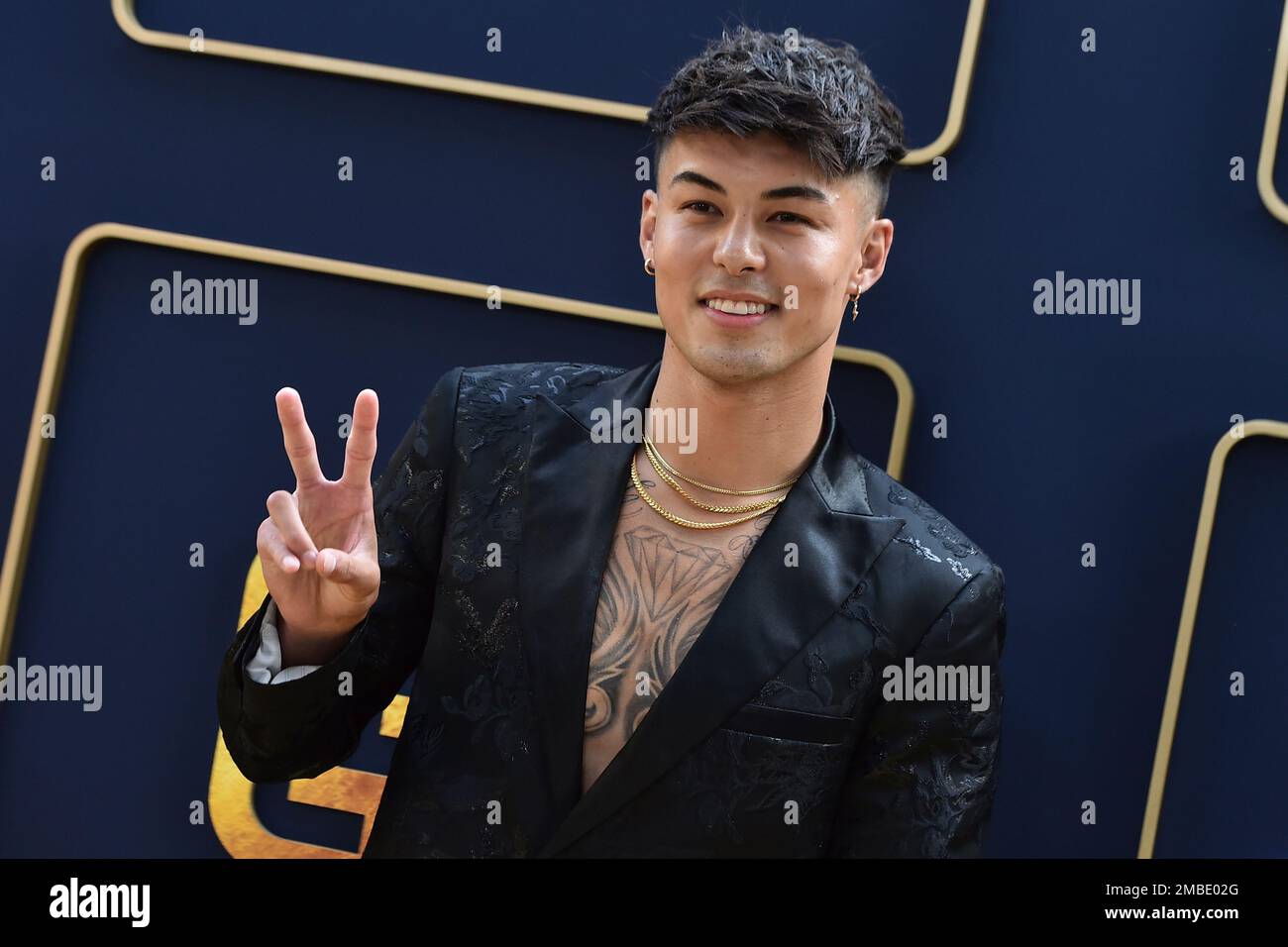 Eric Priest arrives at the Gold House Gala on Saturday, May 21, 2022 ...