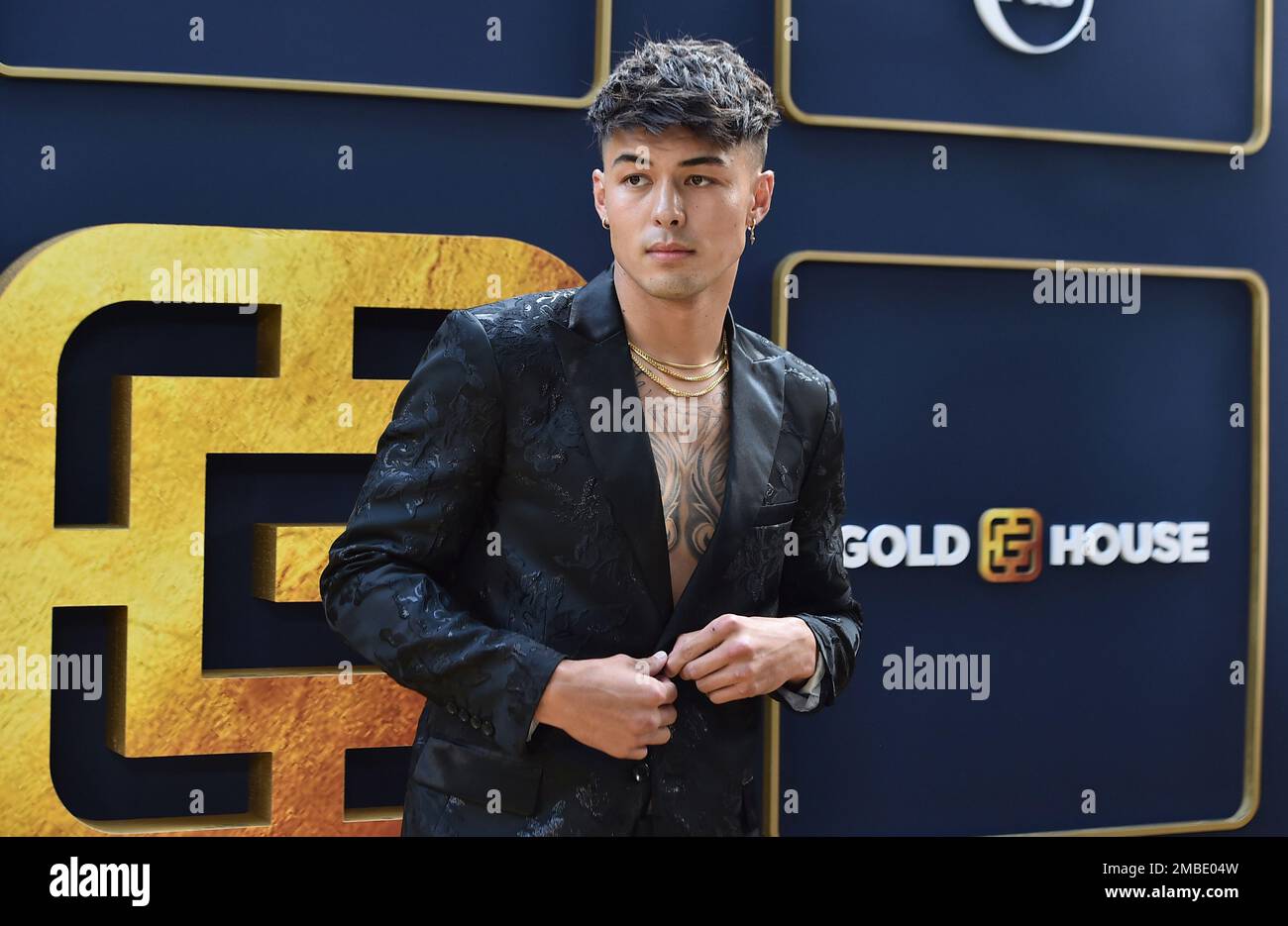 Eric Priest arrives at the Gold House Gala on Saturday, May 21, 2022 ...