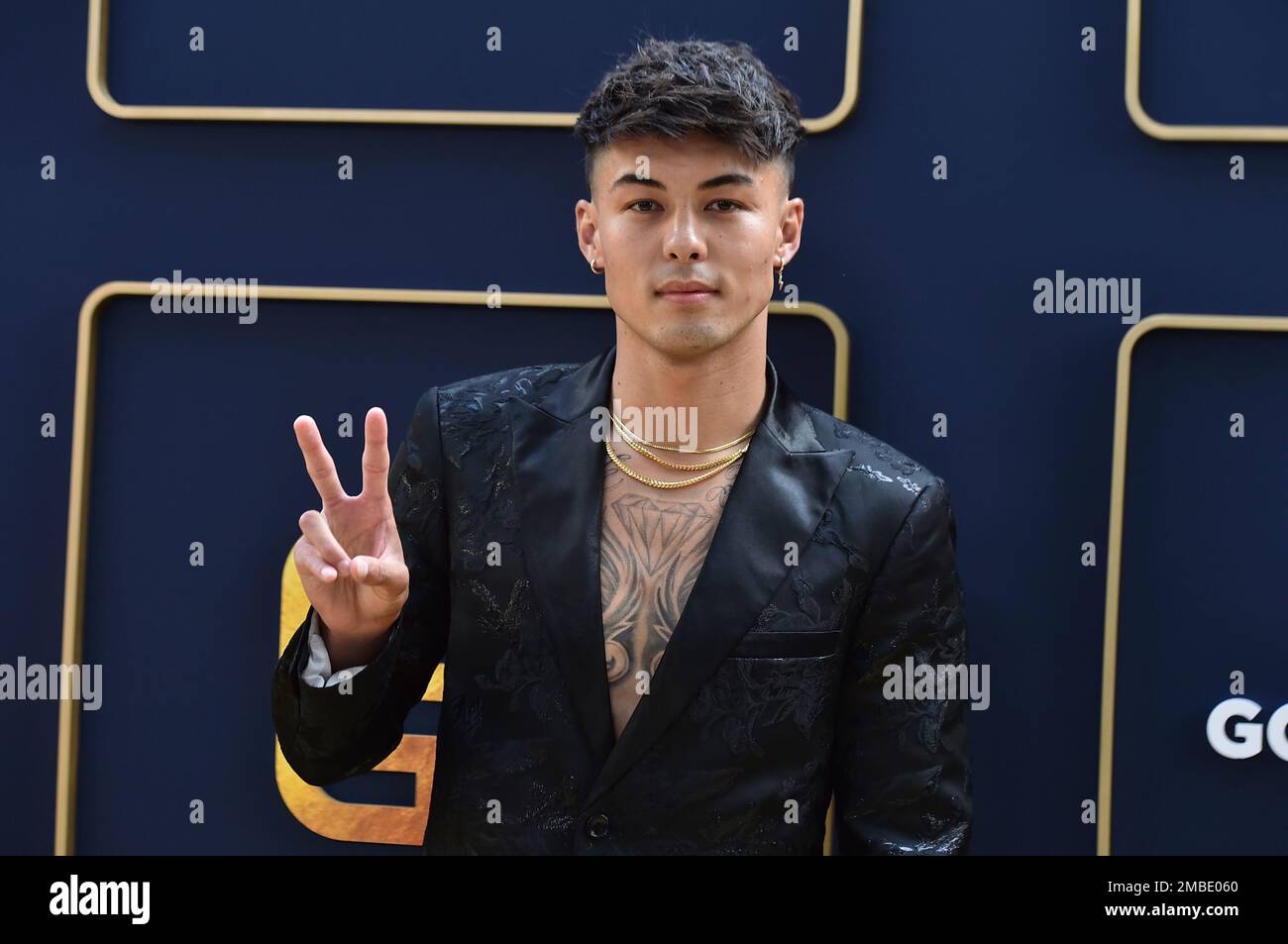 Eric Priest arrives at the Gold House Gala on Saturday, May 21, 2022 ...