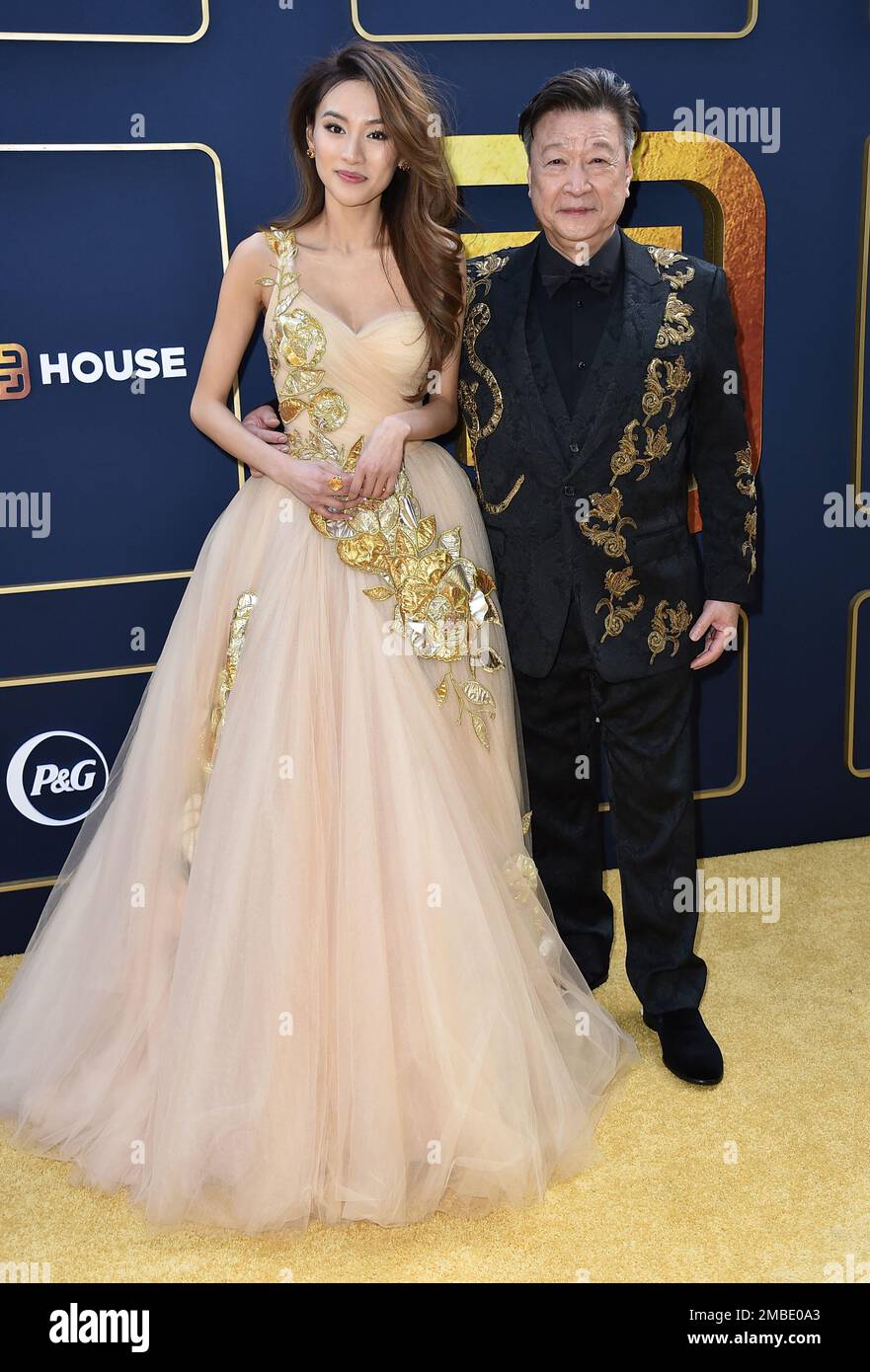 Vanessa Yao and Tzi Ma arrive at the Gold House Gala on Saturday, May 21, 2022, at Vibiana in ...