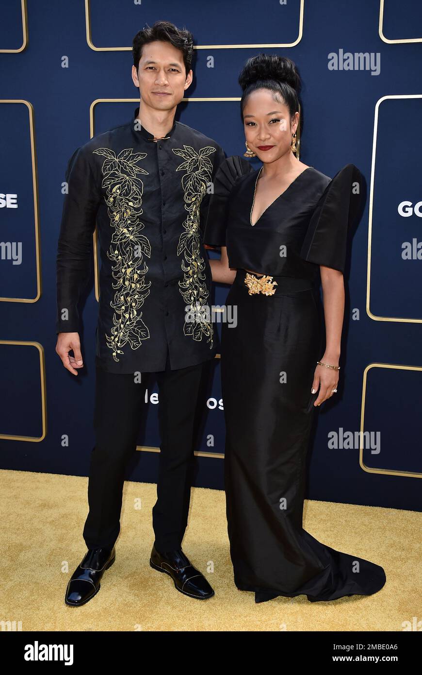 Harry Shum Jr., left, and Shelby Rabara arrive at the Gold House Gala ...