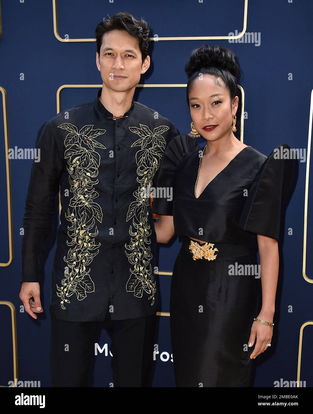 Harry Shum Jr., left, and Shelby Rabara arrive at the Gold House Gala ...