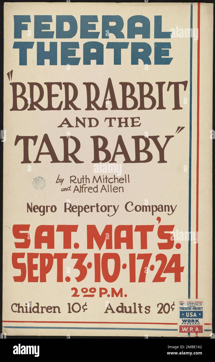 Brer Rabbit and the Tar Baby, [193-]. '"Brer Rabbit and the Tar Baby ...