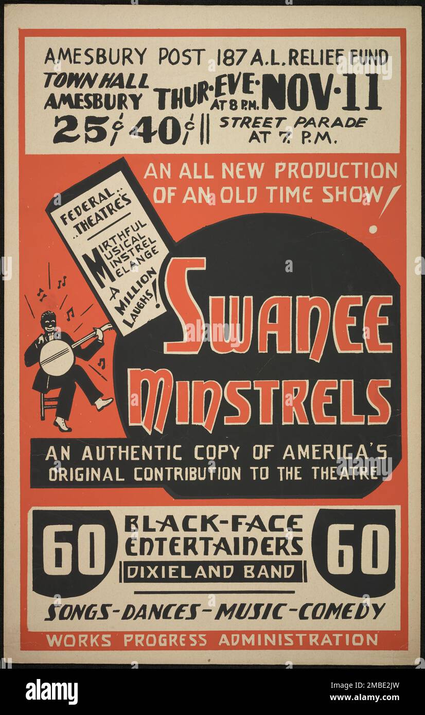 Swanee Minstrels, [193-]. 'Amesbury Post 187 A.L. Relief Fund...An All ...