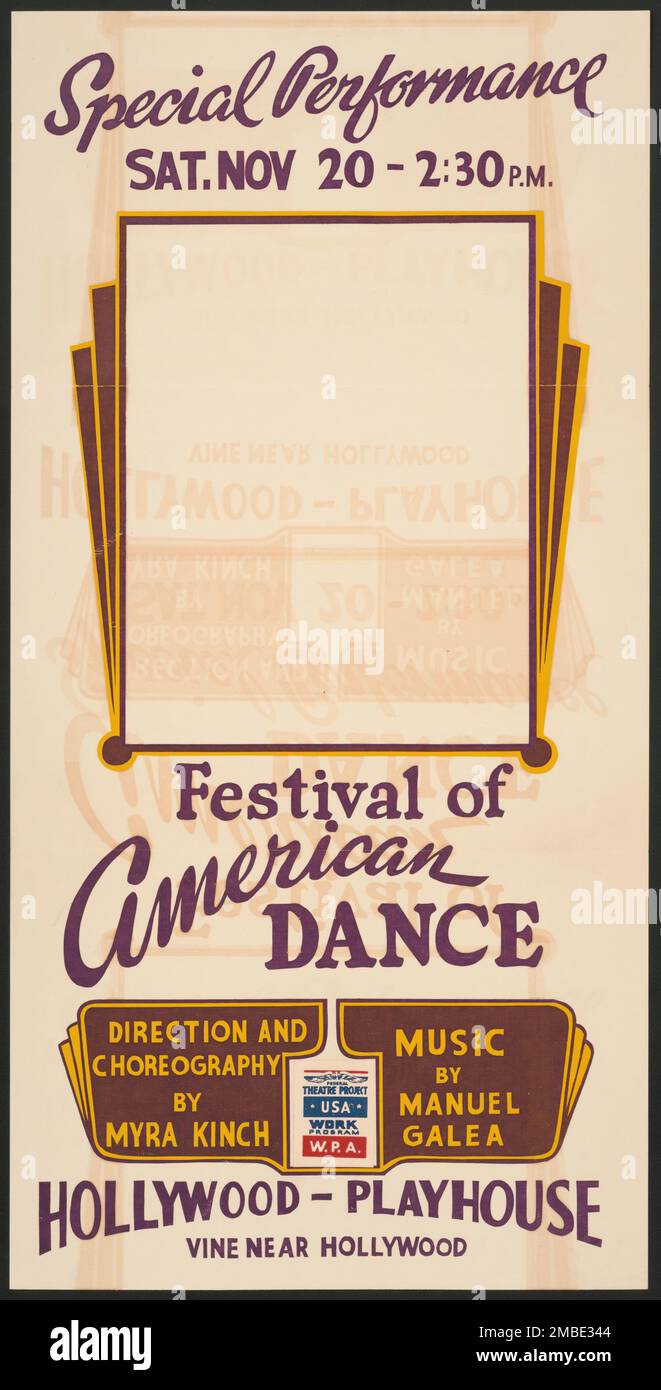 Festival of American Dance, Los Angeles, [193-]. 'Special Performance ...