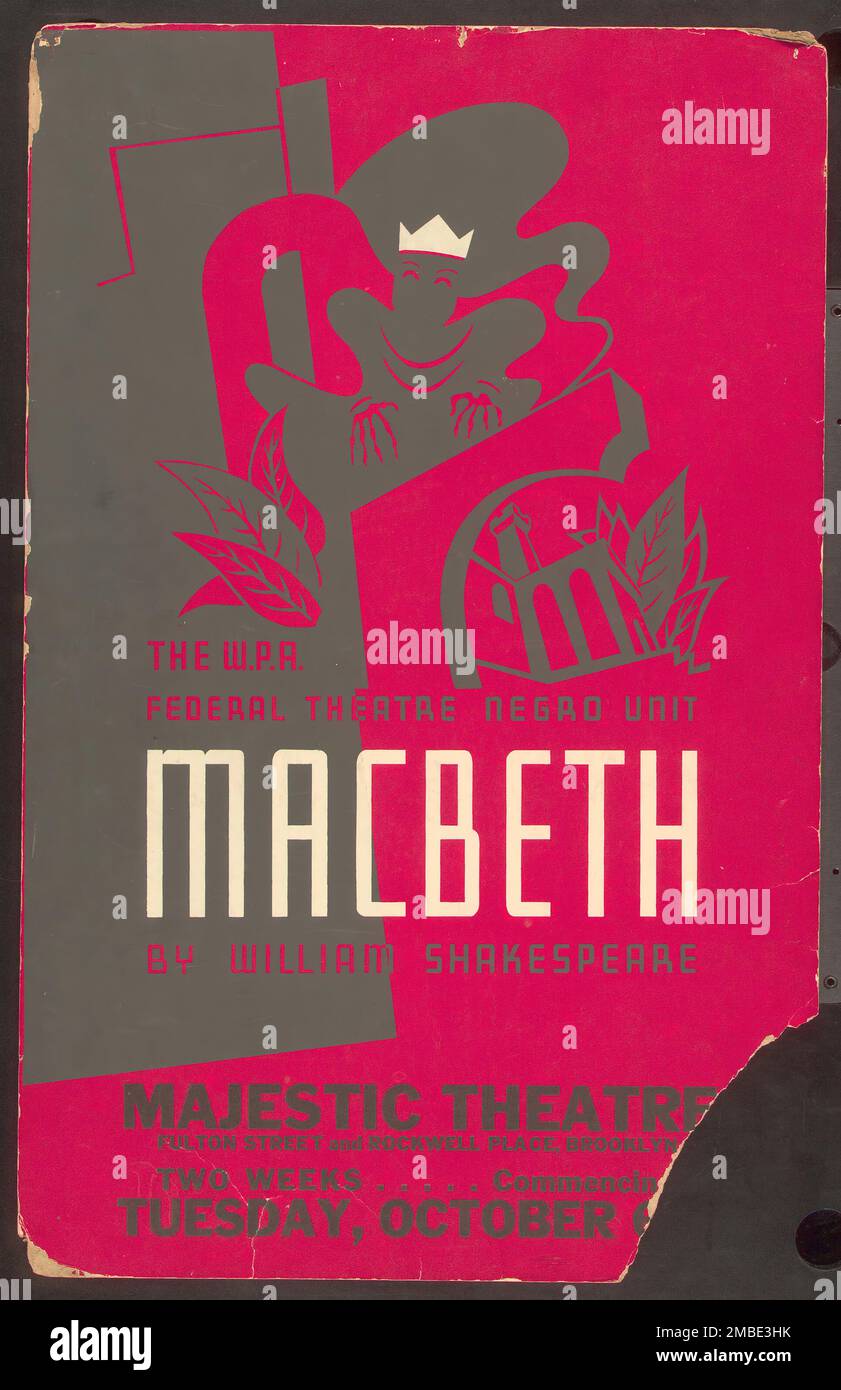 Poster from Brooklyn production of Macbeth (Majestic Theater), [193 ...