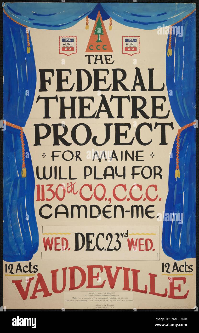 Vaudeville, Camden, ME, [193-]. 'The Federal Theatre Project for Maine ...