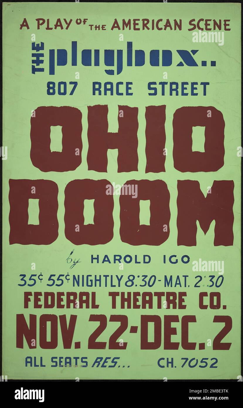 Ohio Doom, Cincinnati, OH, 1938. 'A Play of the American Scene - The ...