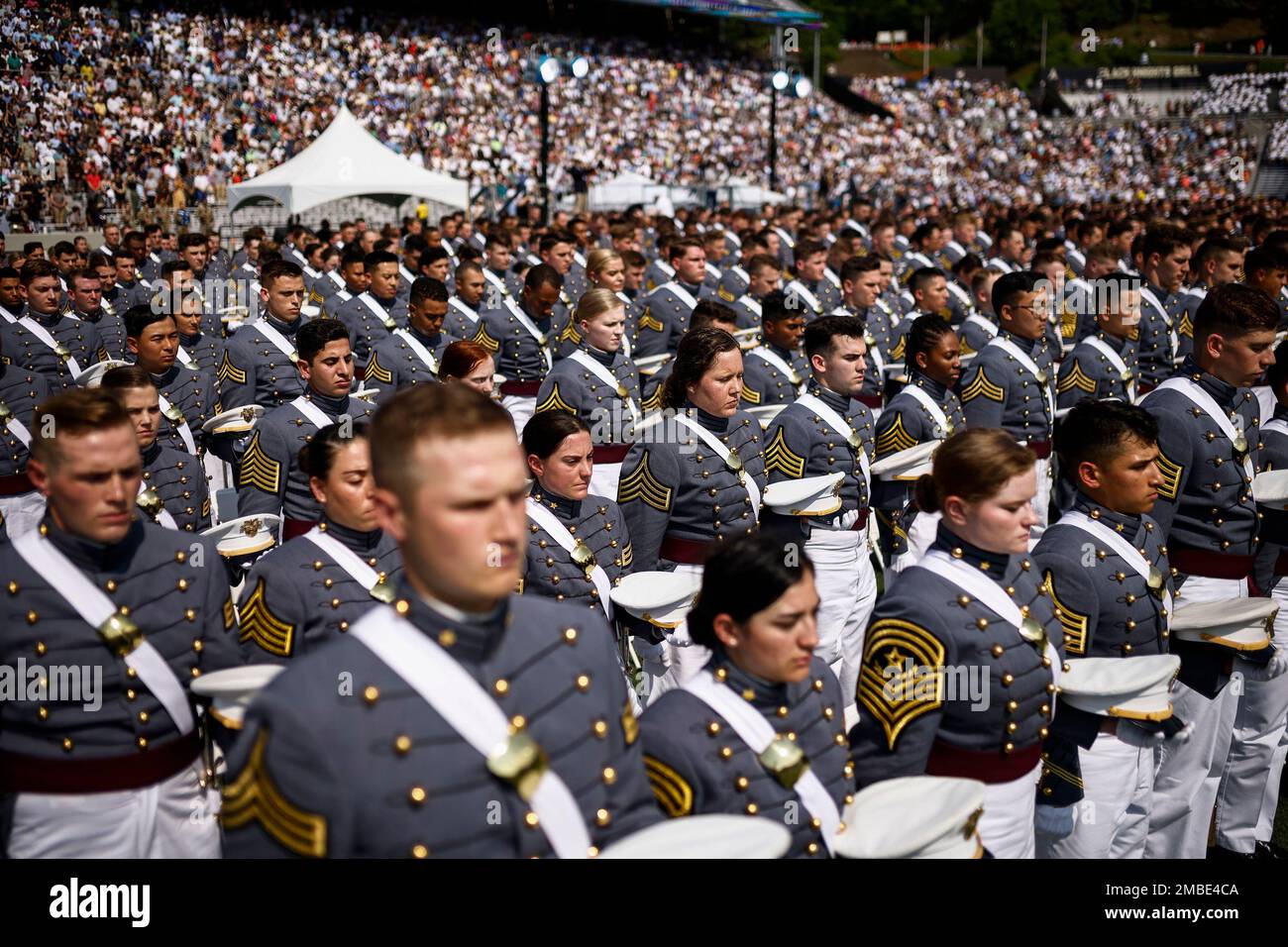 United States Military Academy graduating cadets attend their ...