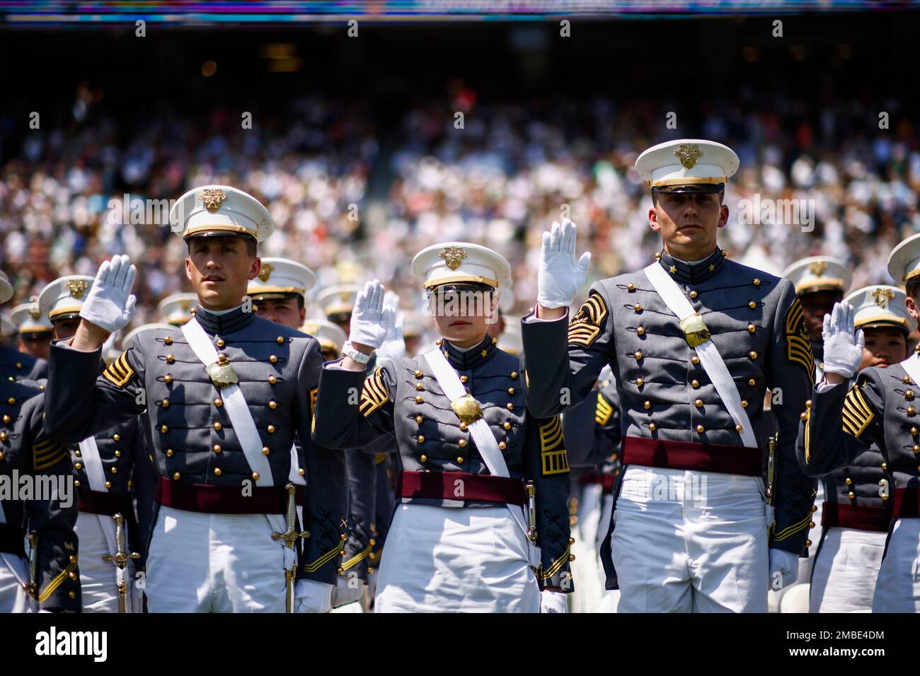 United States Military Academy graduating cadets' oath during their ...