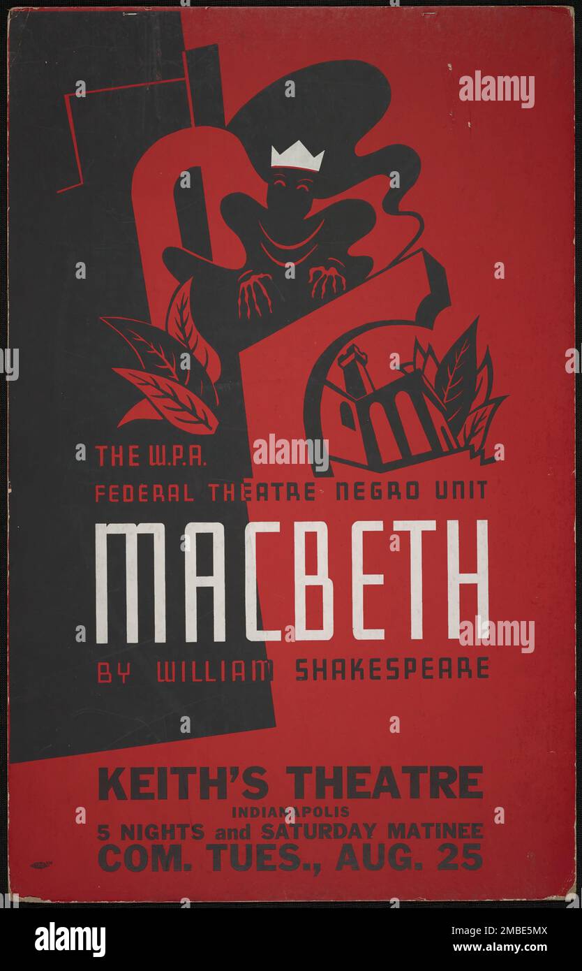 Poster from Indianapolis production of Macbeth (Keith's Theater), [193 ...
