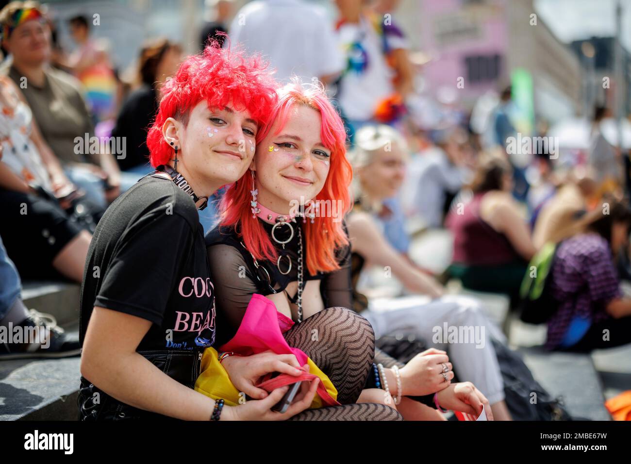 Revellers take part in the Belgian Pride Parade in Brussels, Saturday ...