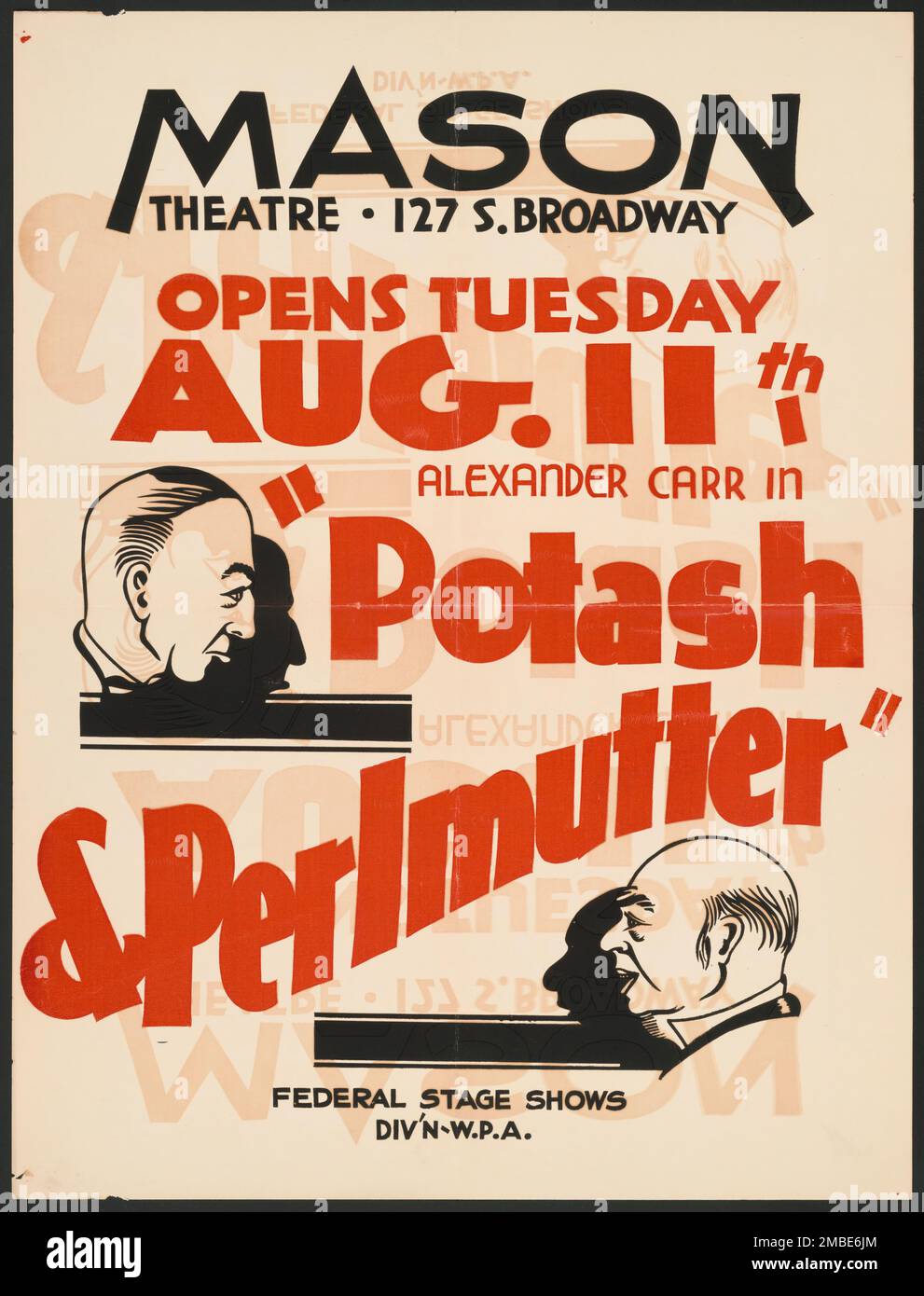 Potash and Perlmutter, Los Angeles, 1936. 'Mason Theatre...Alexander ...