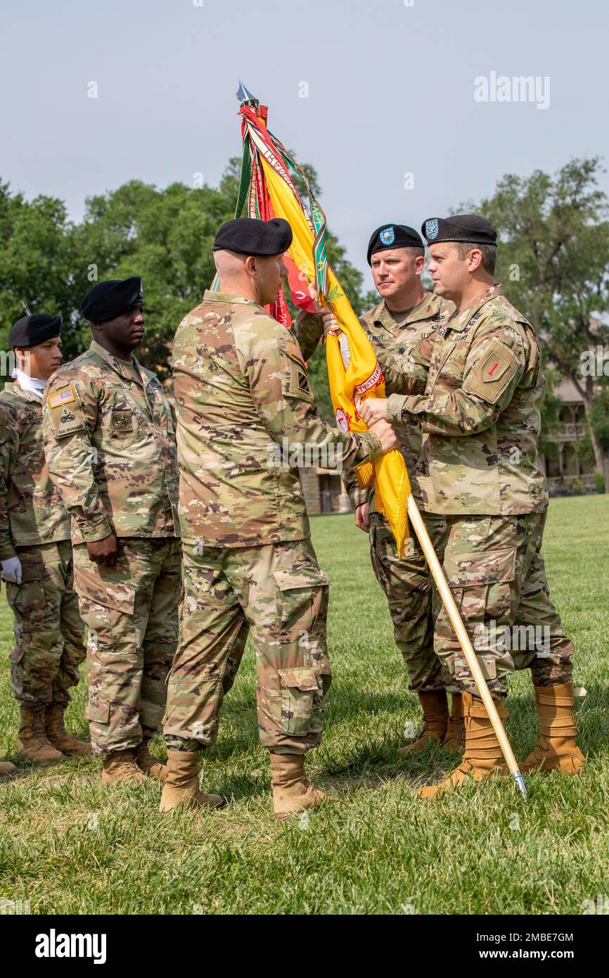 U.S. Army Col. Brian Harris (right), the commander of the 2nd Armored ...