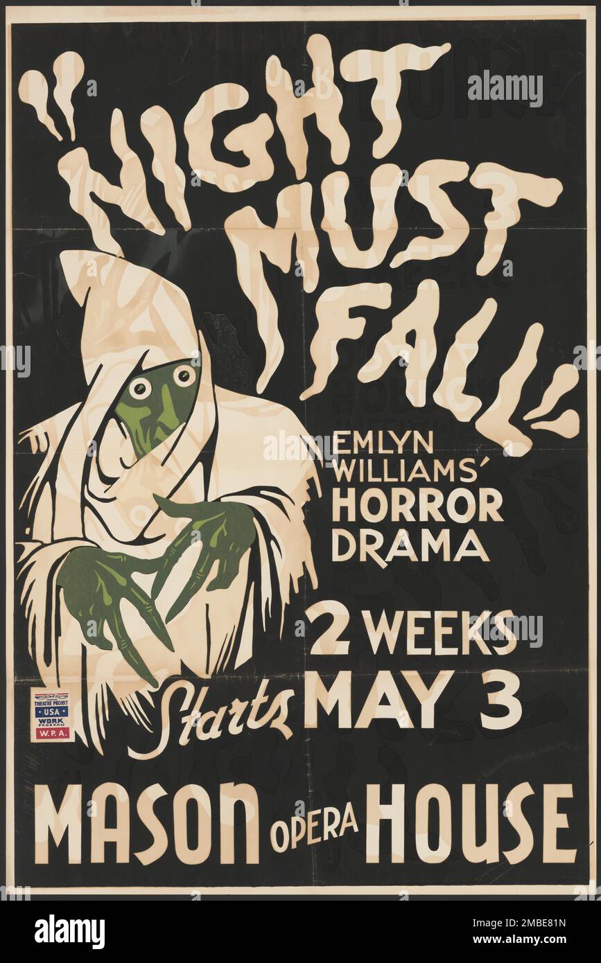 Night Must Fall, Los Angeles, 1938. '"Night Must Fall" - Emlyn Williams ...