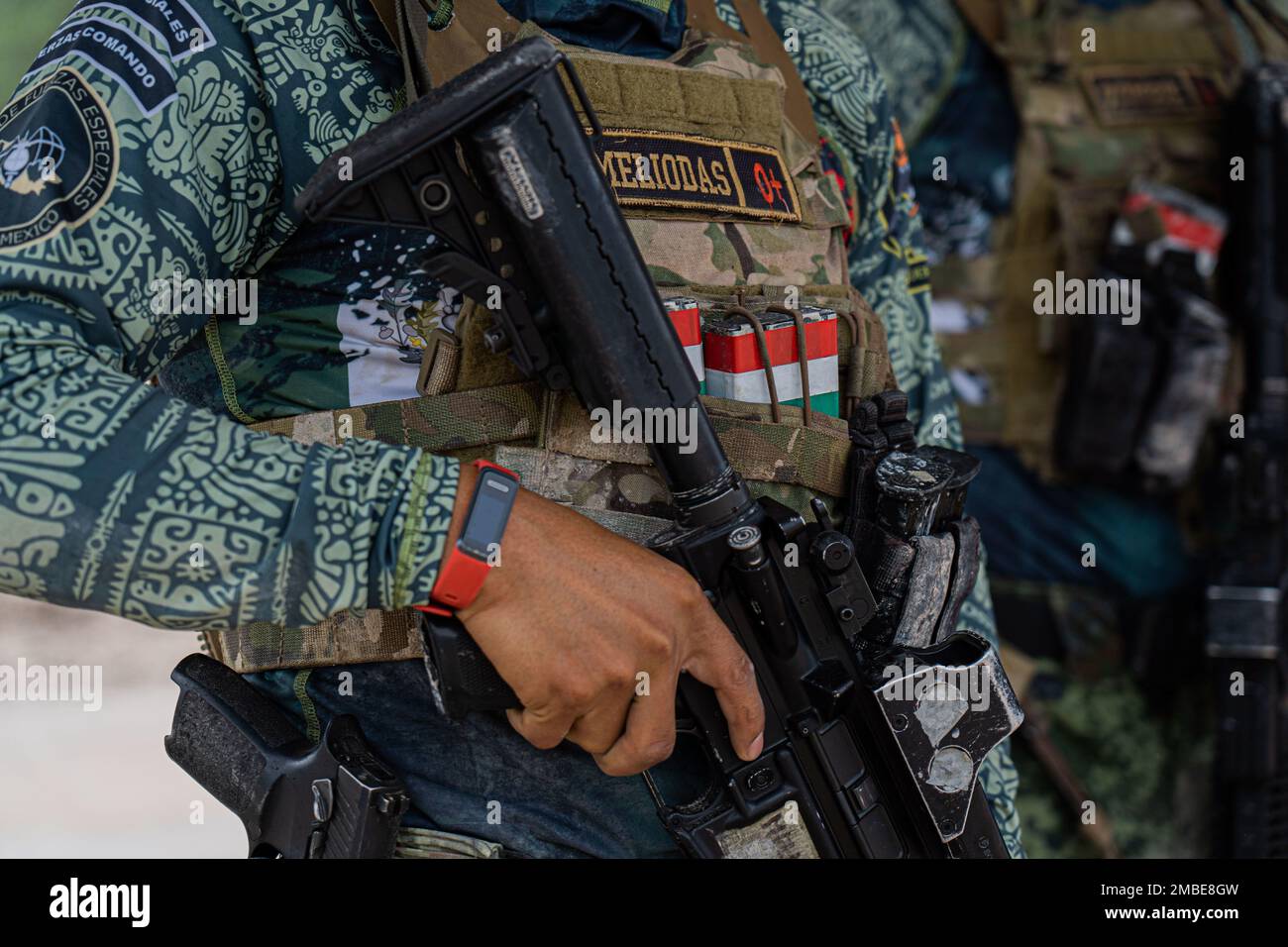 LA VENTA, Honduras - A member of the Mexico Army wears a full body ...