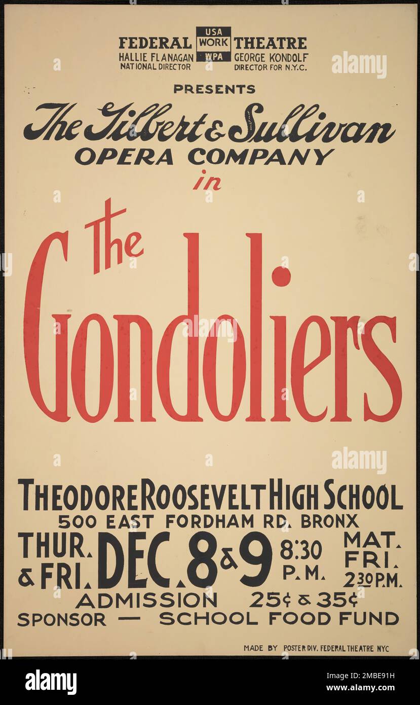 The Gondoliers, New York, [1930s]. The Federal Theatre Project, created ...