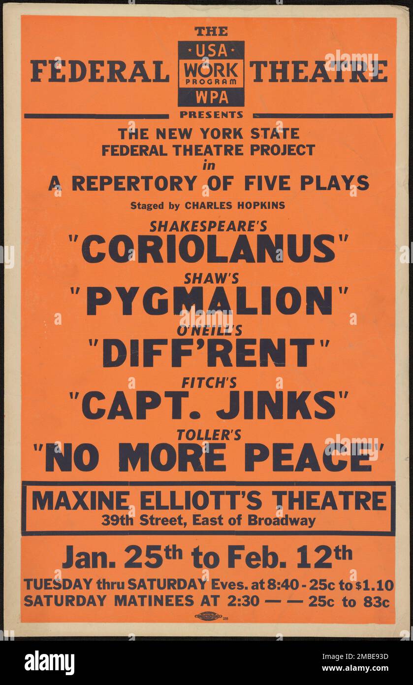 Coriolanus, New York, [1930s]. The Federal Theatre Project, created by ...