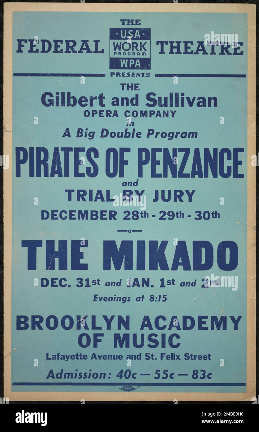 Pirates of Penzance, New York, [1930s]. The Federal Theatre Project ...