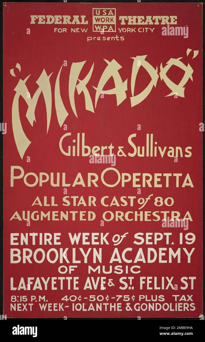 Mikado, New York, [1930s]. The Federal Theatre Project, created by the ...