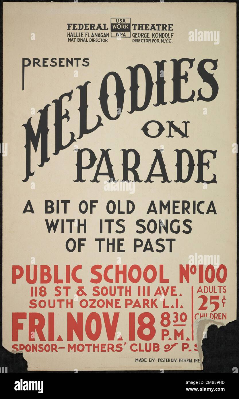 Melodies on Parade, New York, [1930s]. The Federal Theatre Project ...