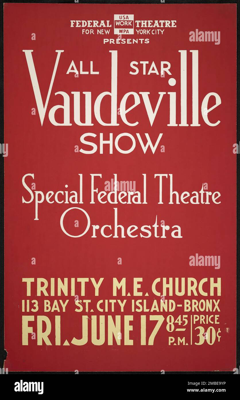Vaudeville Show, New York, [1930s]. The Federal Theatre Project ...