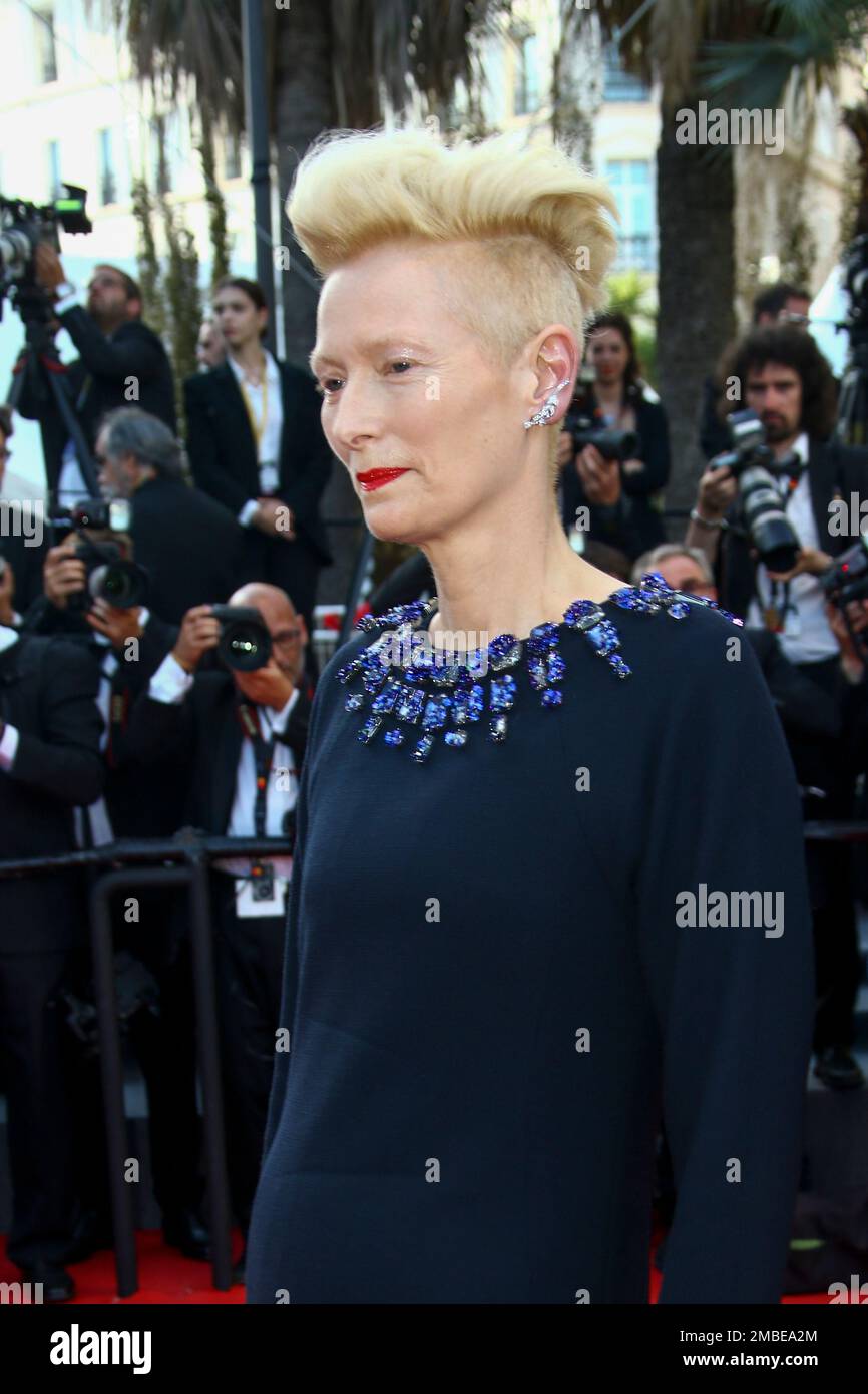 Tilda Swinton poses for photographers upon arrival at the premiere of ...