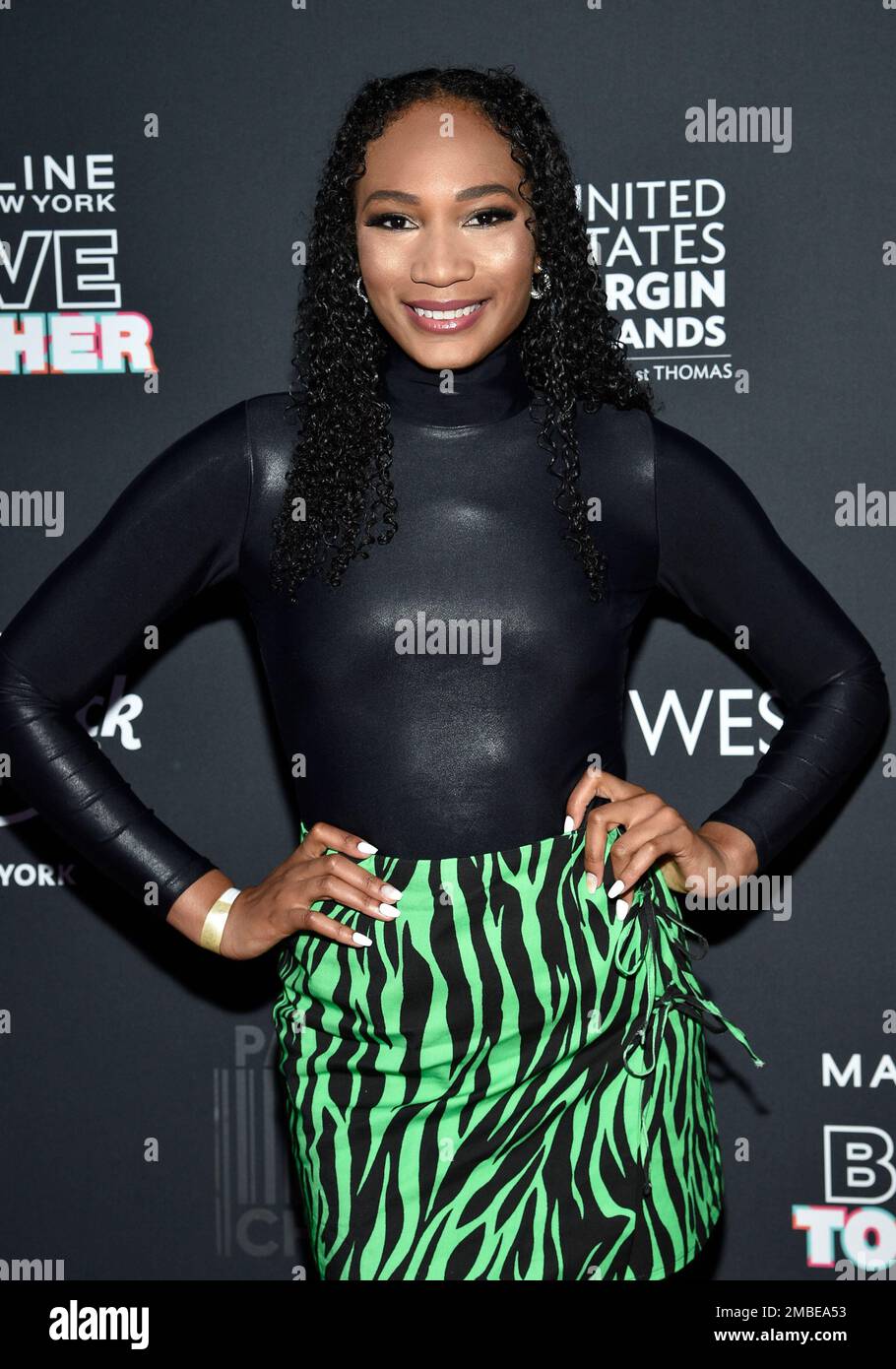 WNBA player Ari Chambers attends the Sports Illustrated Swimsuit 2022 ...