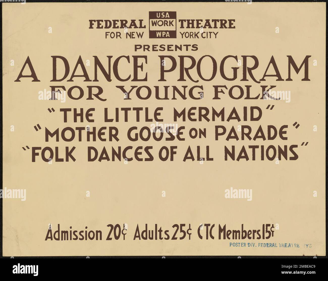 A Dance Program for Young Folks, New York, 1937. The Federal Theatre ...