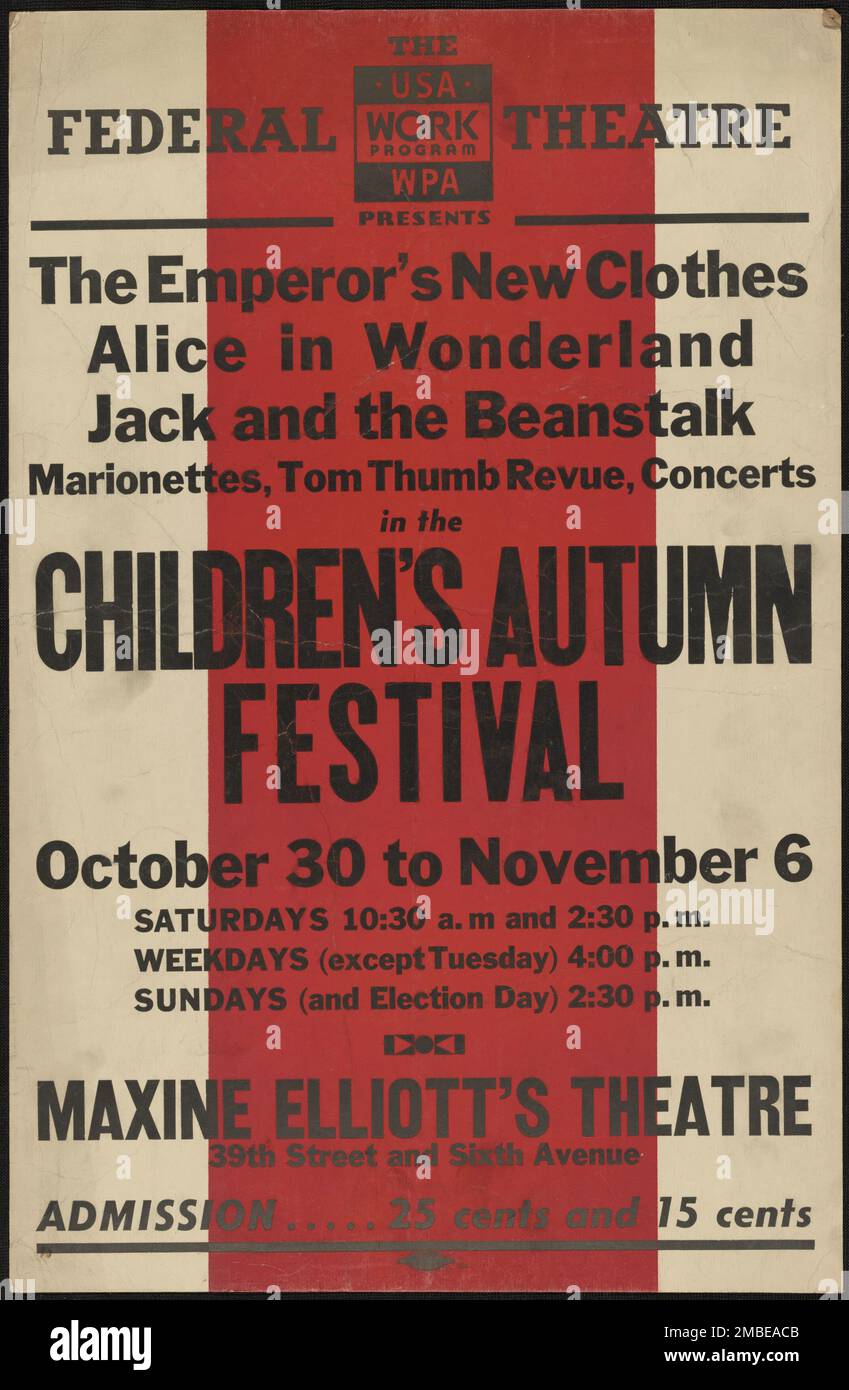 Children's Autumn Festival, New York, 1937. The Federal Theatre Project ...