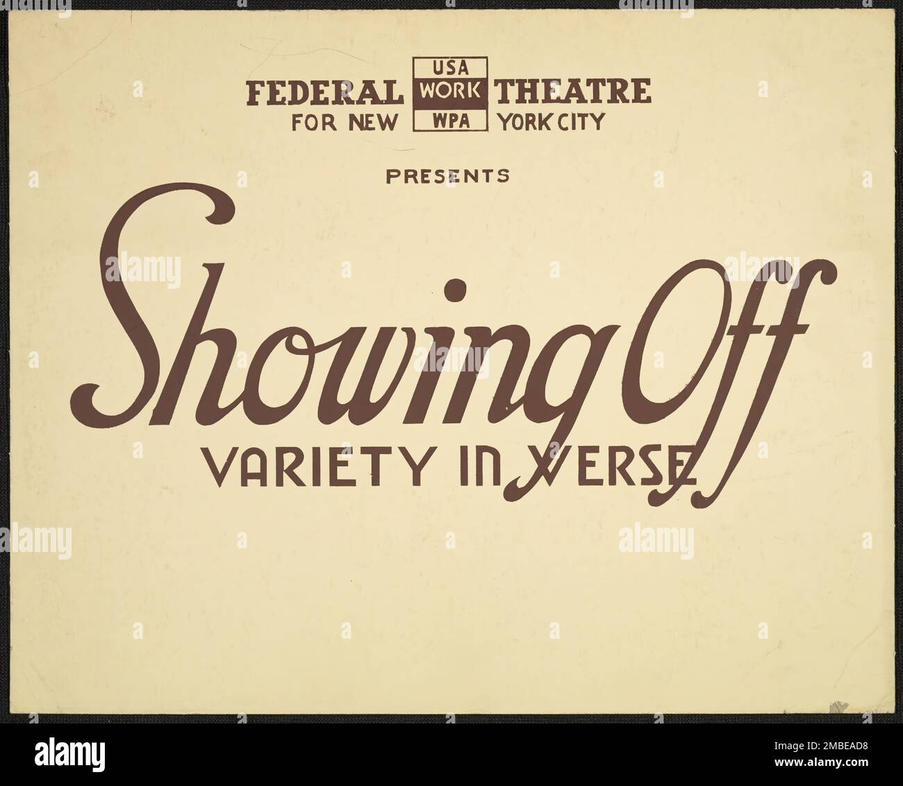 Showing Off, New York, 1937. The Federal Theatre Project, created by ...