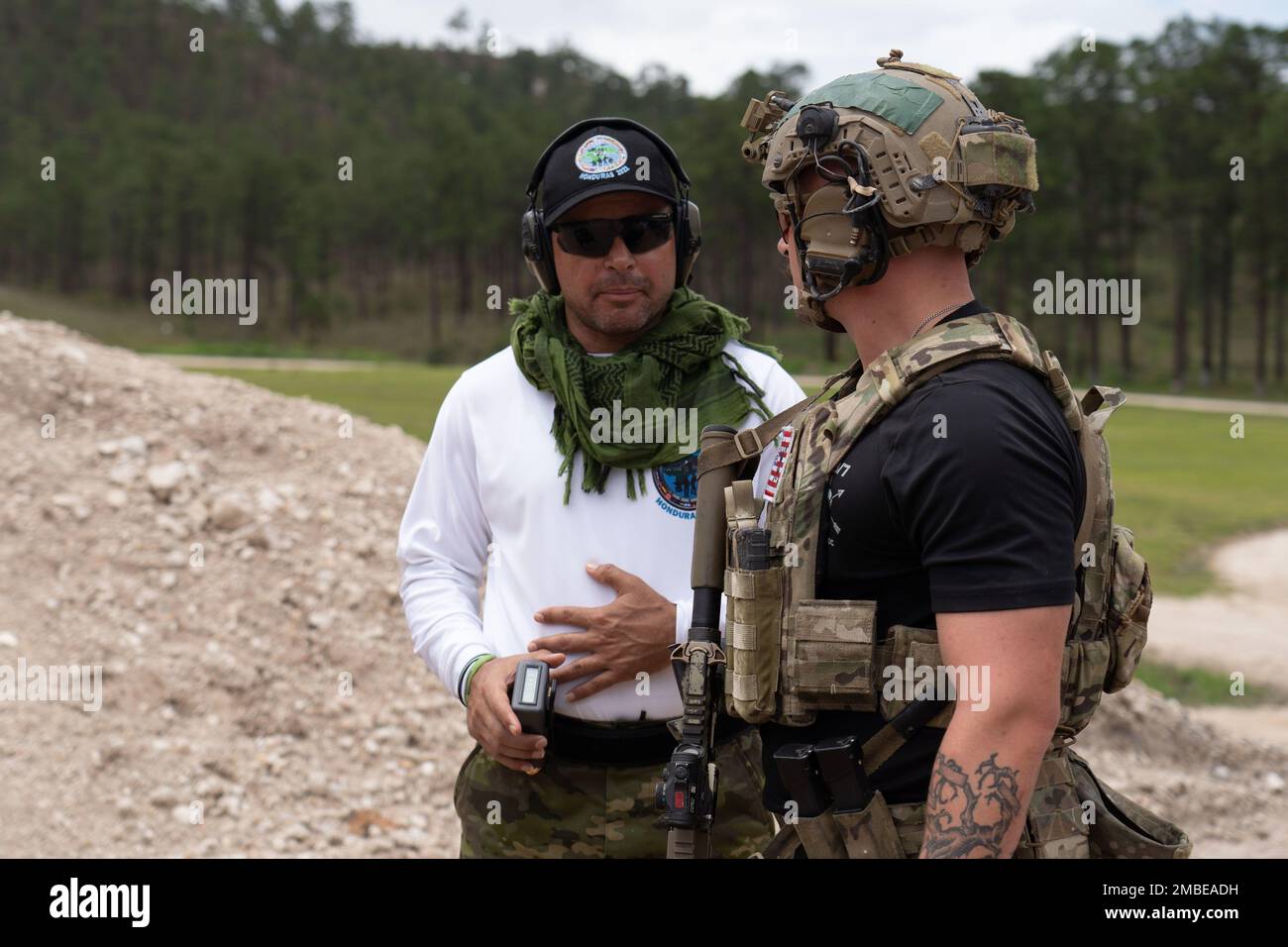 LA VENTA, Honduras - The U.S. Army soldier receives a small brief on ...