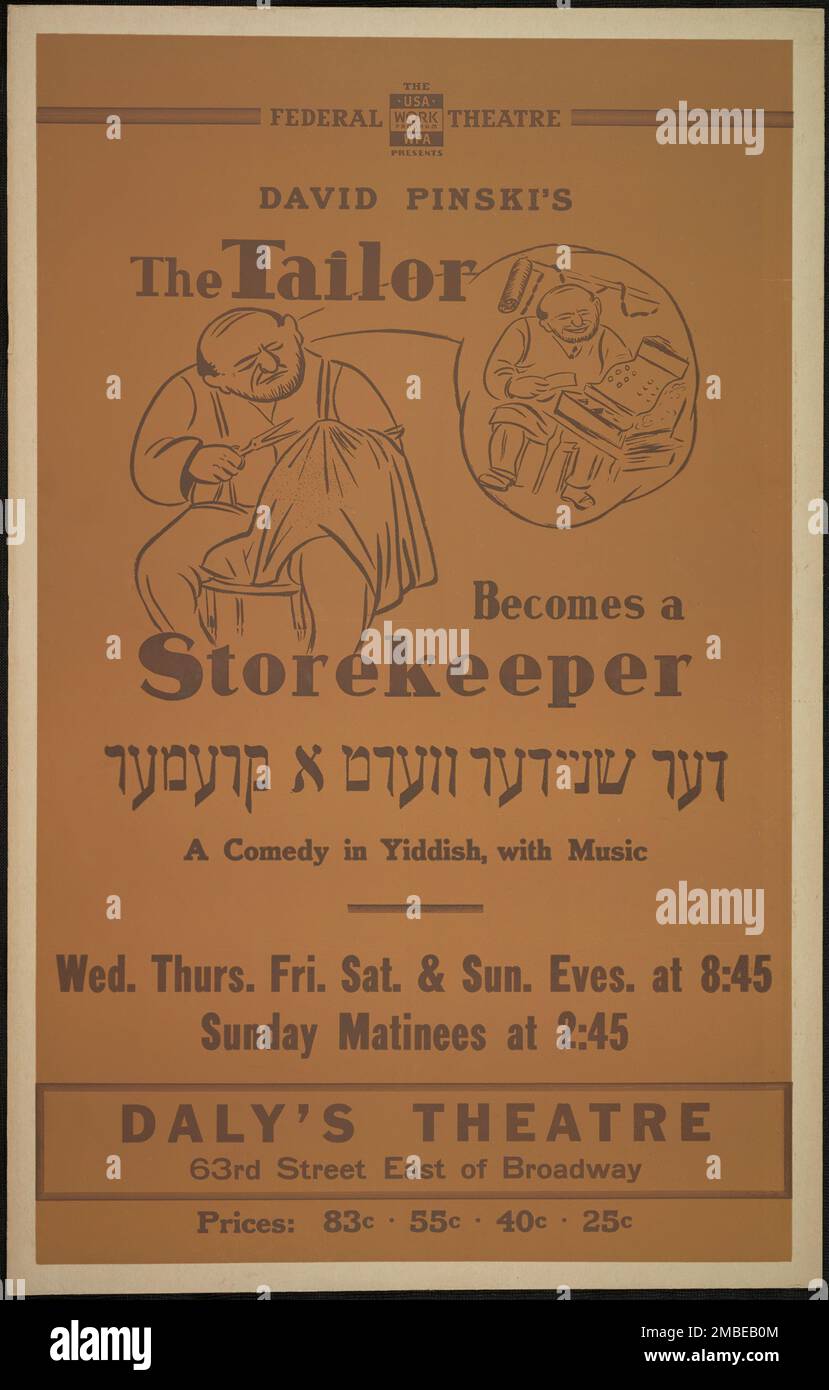 The Tailor Becomes a Storekeeper, New York, 1938. The Federal Theatre ...