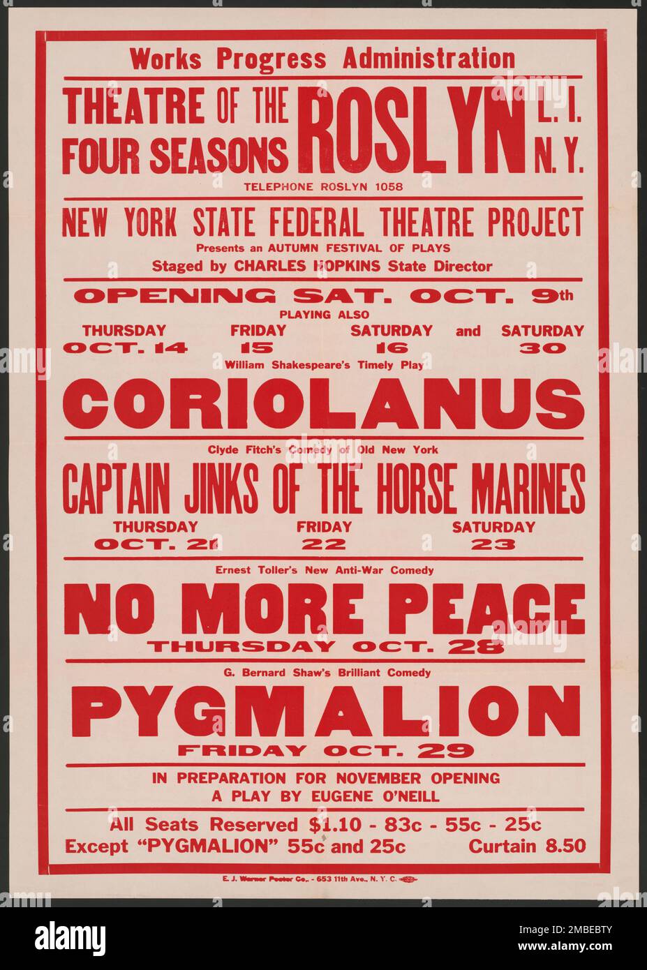 No More Peace, Roslyn, NY, 1937. The Federal Theatre Project, created ...