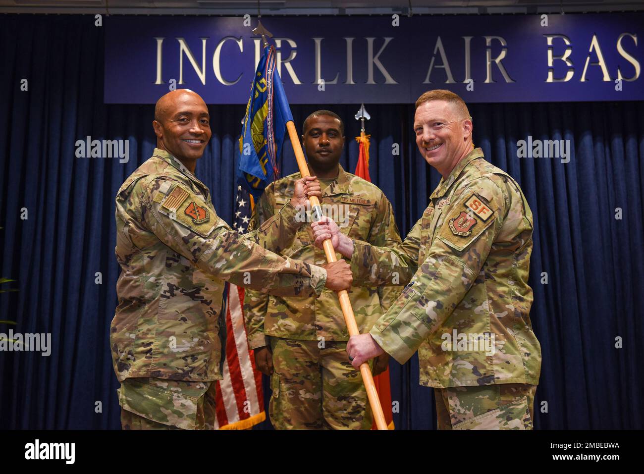 Lt. Col. Alexander Liggett (right), outgoing 39th Security Forces ...