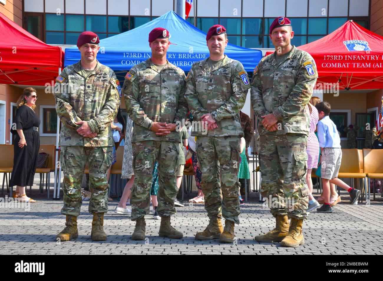 From right to left, U.S. Army Col. Michael F. Kloepper Commander of 173rd Airborne Brigade ...