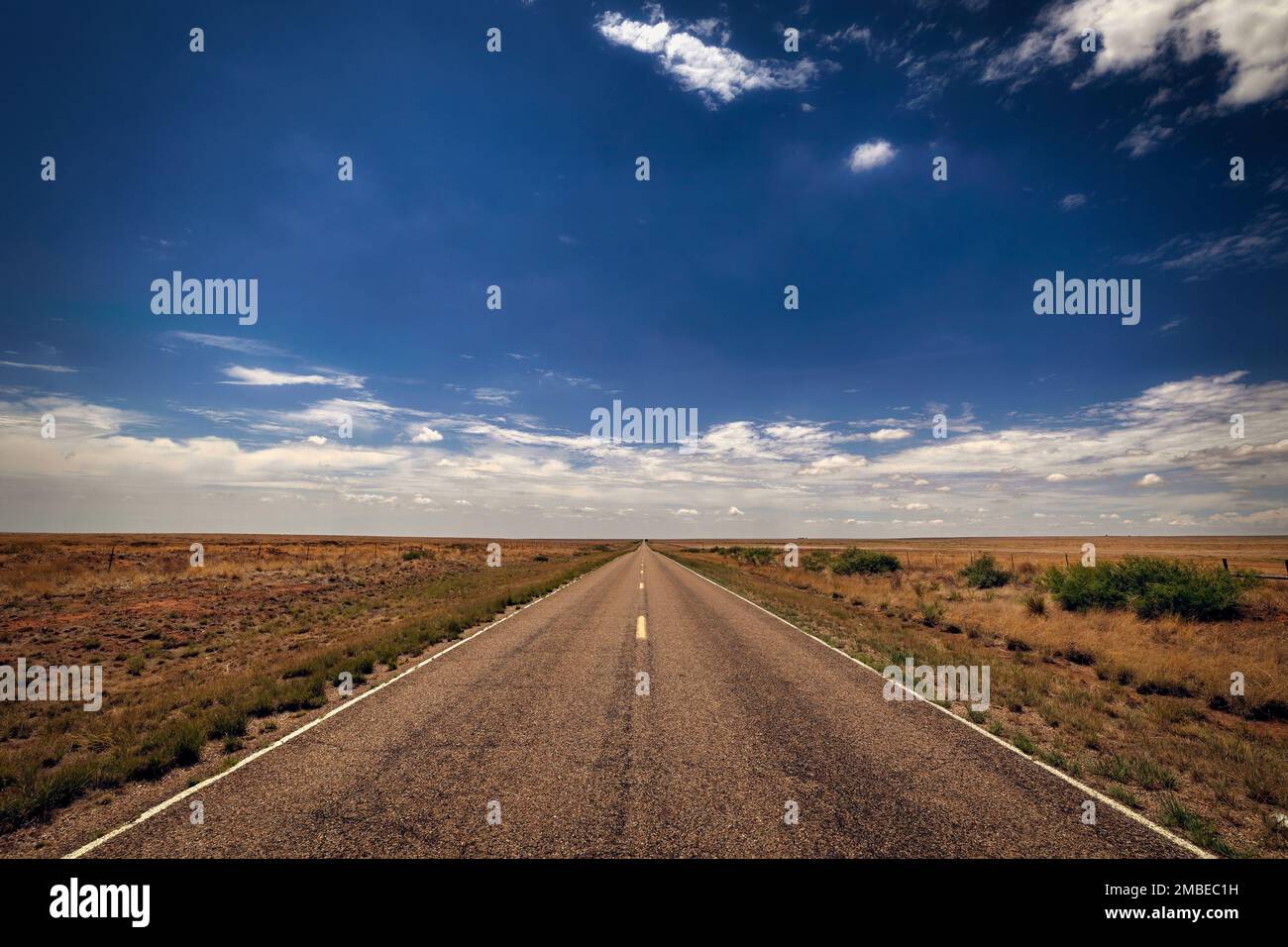 The long and flat road, better known as highway 20, heading south from ...